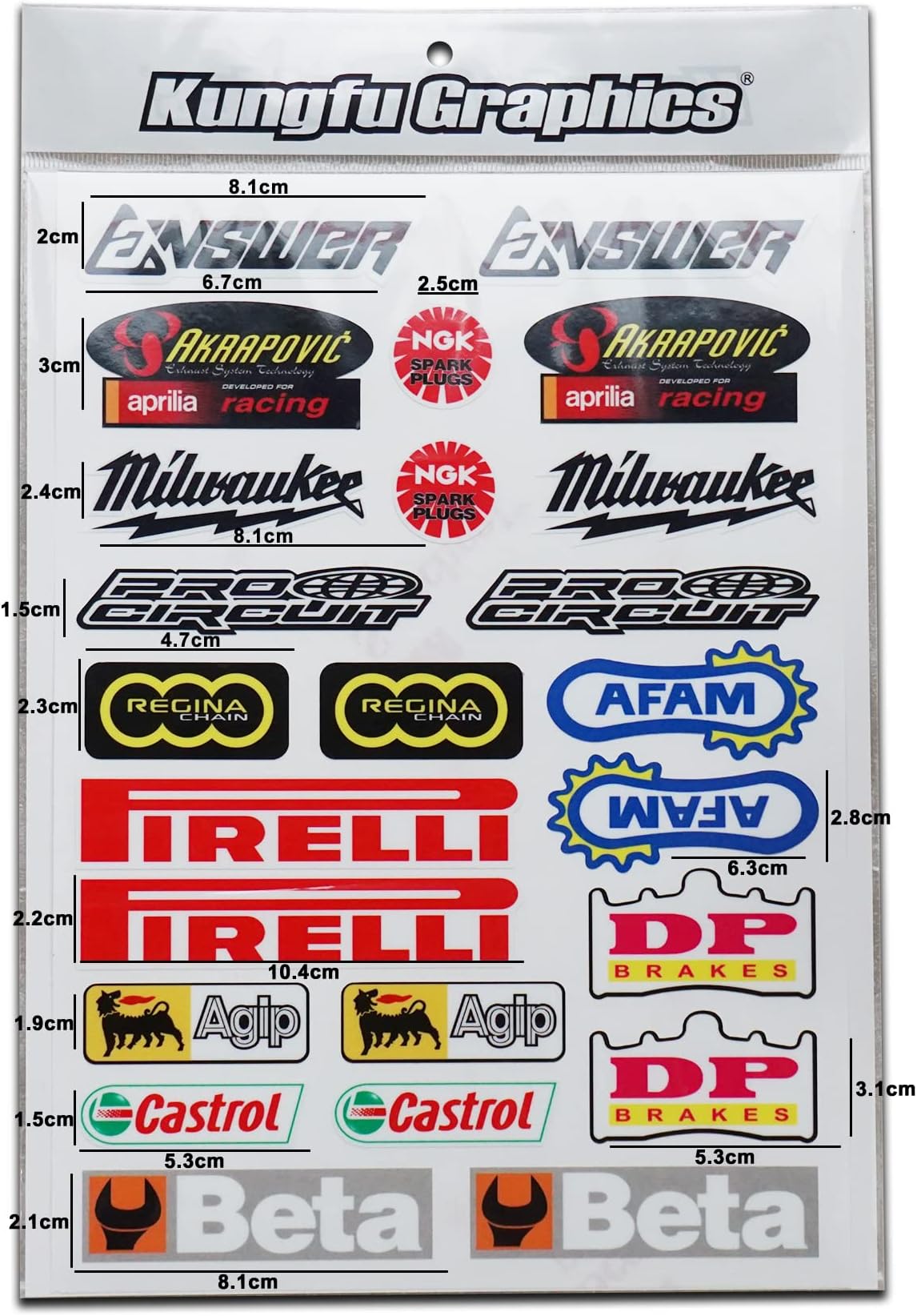 Amazon | KUNGFU GRAPHICS カンフー グラフィックス ステッカー レーシングスポンサーロゴ マイクロデカールシート ...