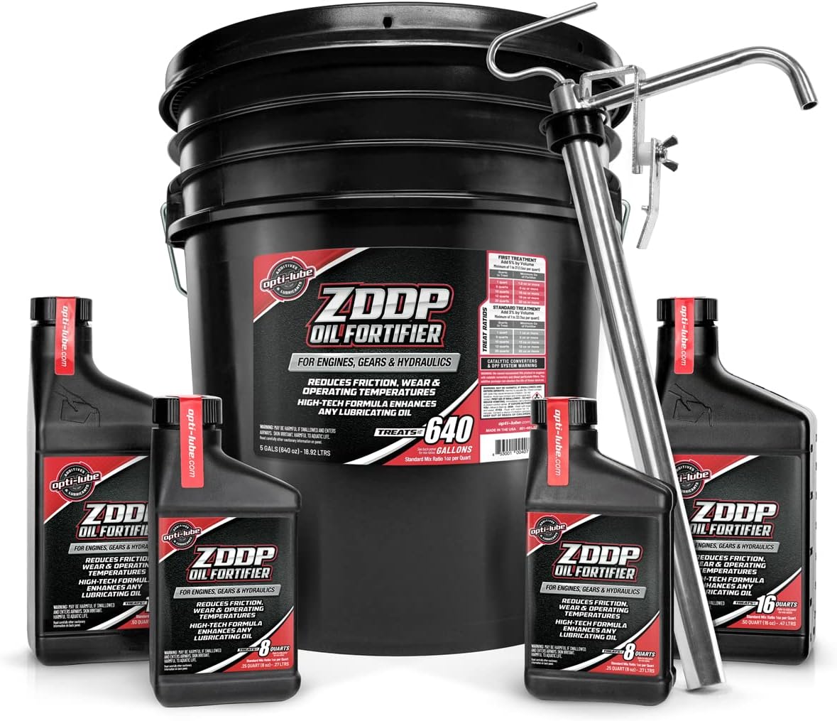 Amazon.com: Opti-LUBE ZDDP Oil Fortifier: 5 Gallon Pail with Heavy Duty ...