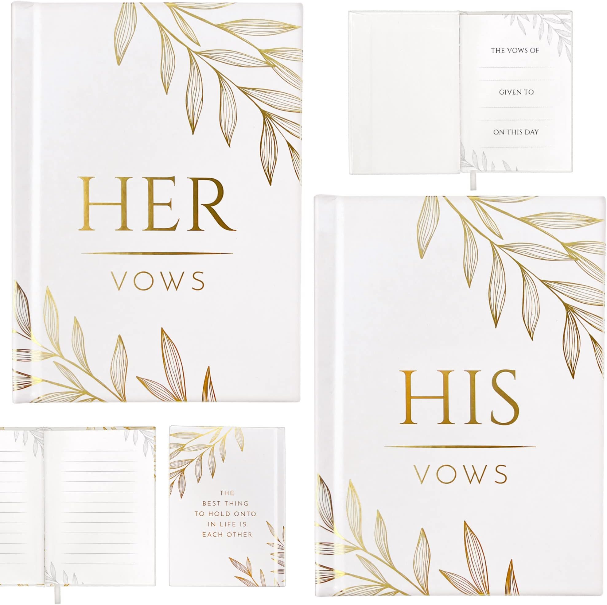 Amazon.com: Gold Foil Vow Books, Vow Books for Wedding, Vow Books His ...