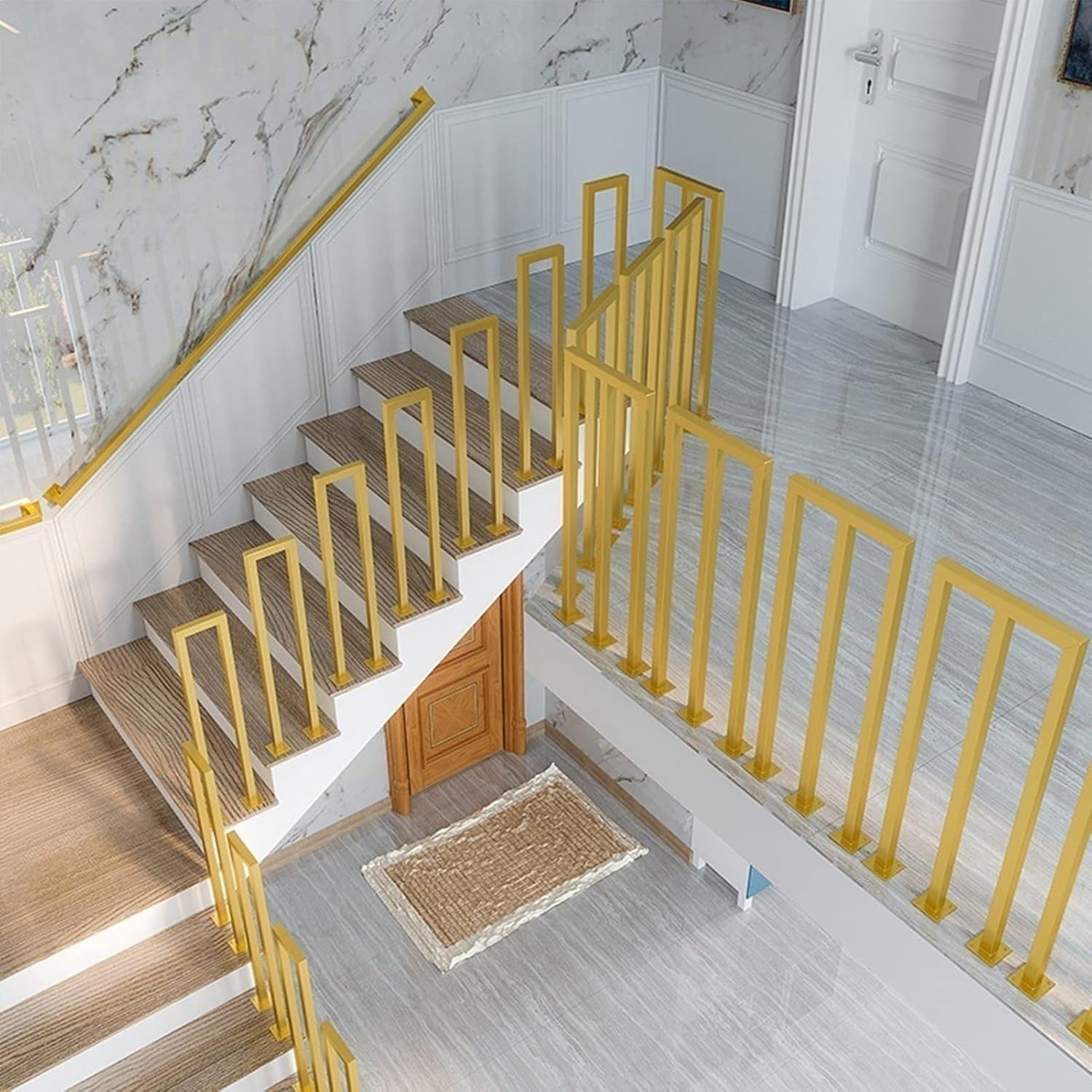 Stair Handrails Railing Kit - Balusters, LOFT Metal Anti-Skid Balcony ...