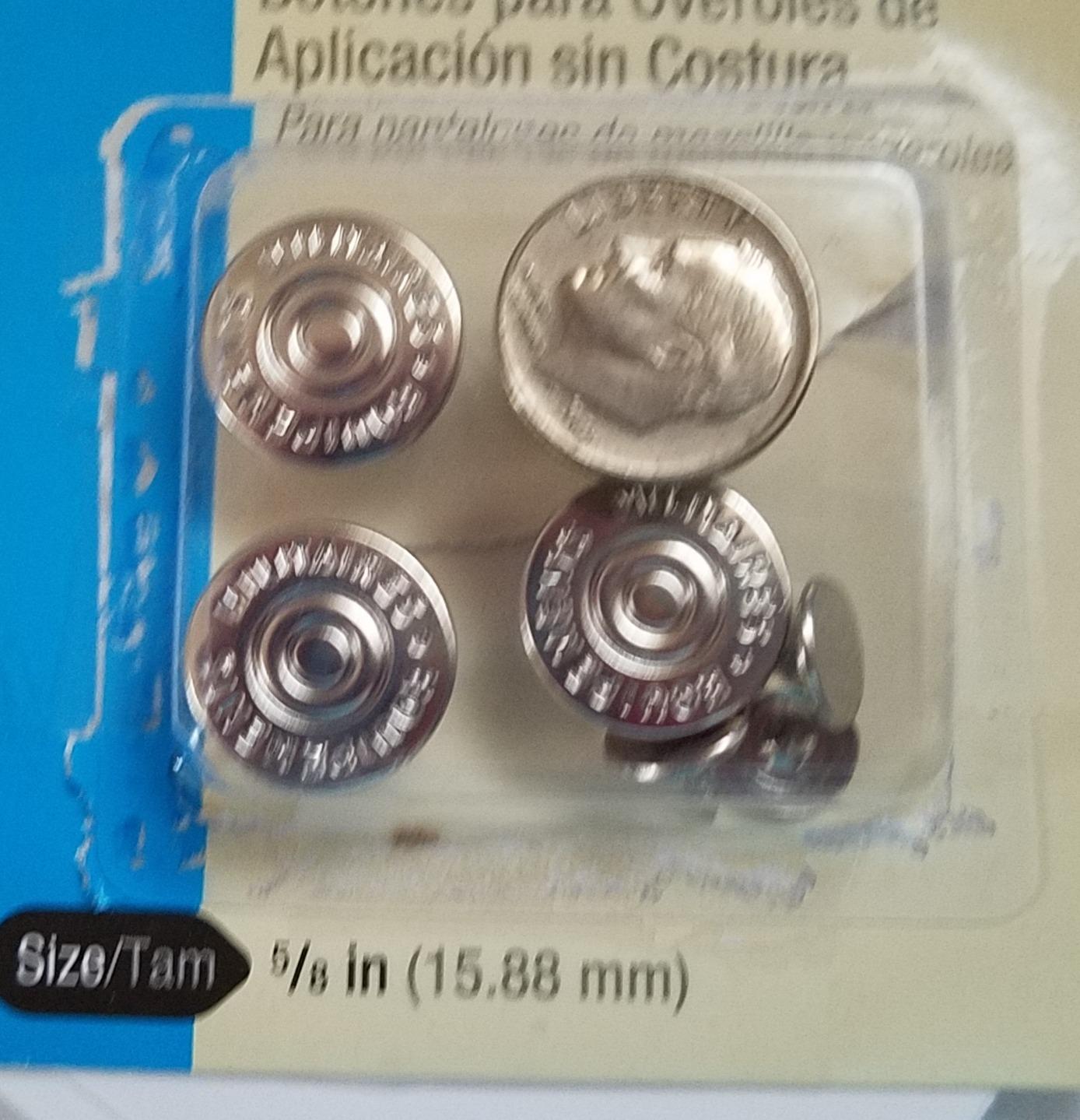 Amazon.com: Dritz 9-65 No-Sew Dungaree Buttons, Nickel, 5/8-Inch 4-Count