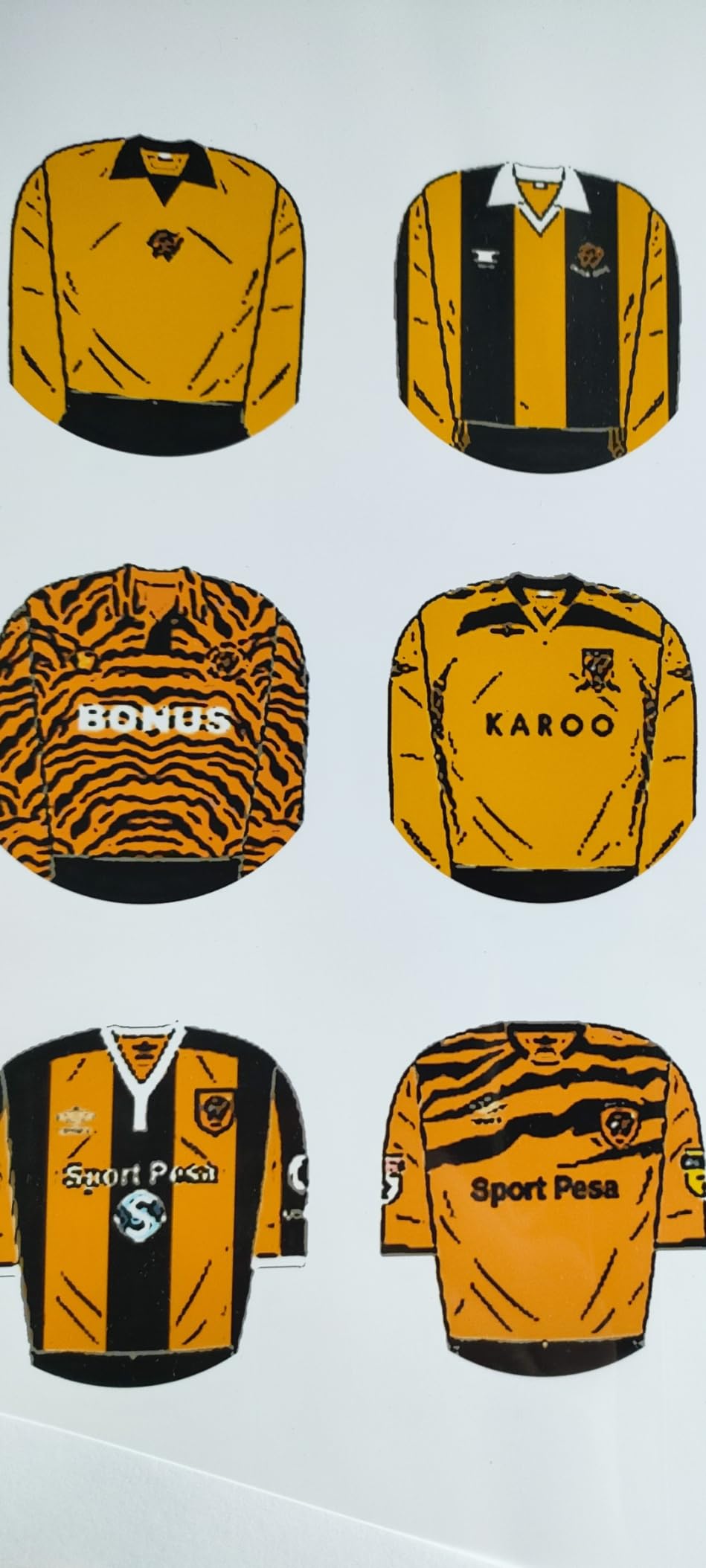 Hull City Classic Football Kits A4 Print Poster Wall Art Picture (A4 ...