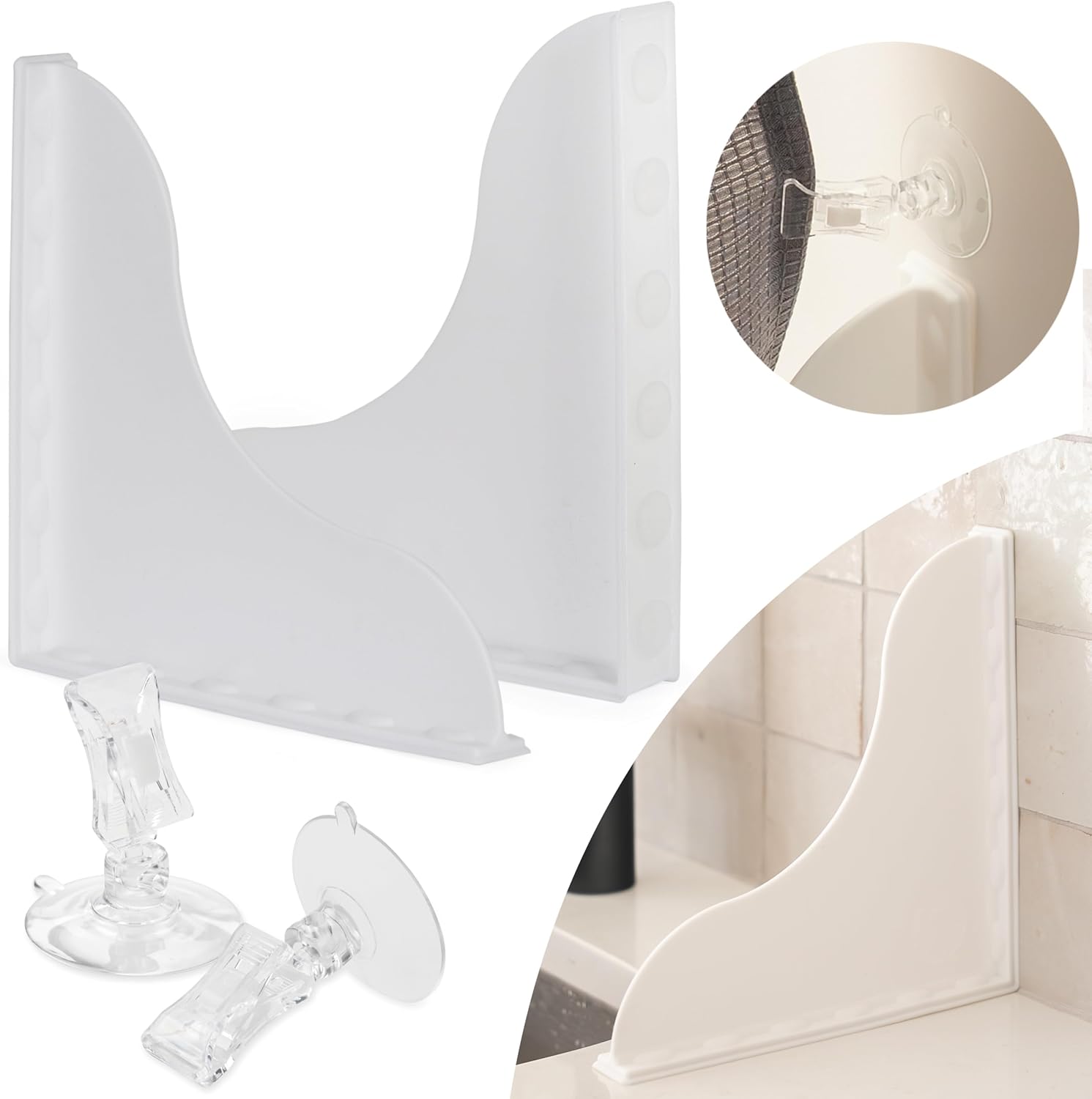 Amazon.com: Gilly & Gush Removable Shower Splash Guard and Shower ...