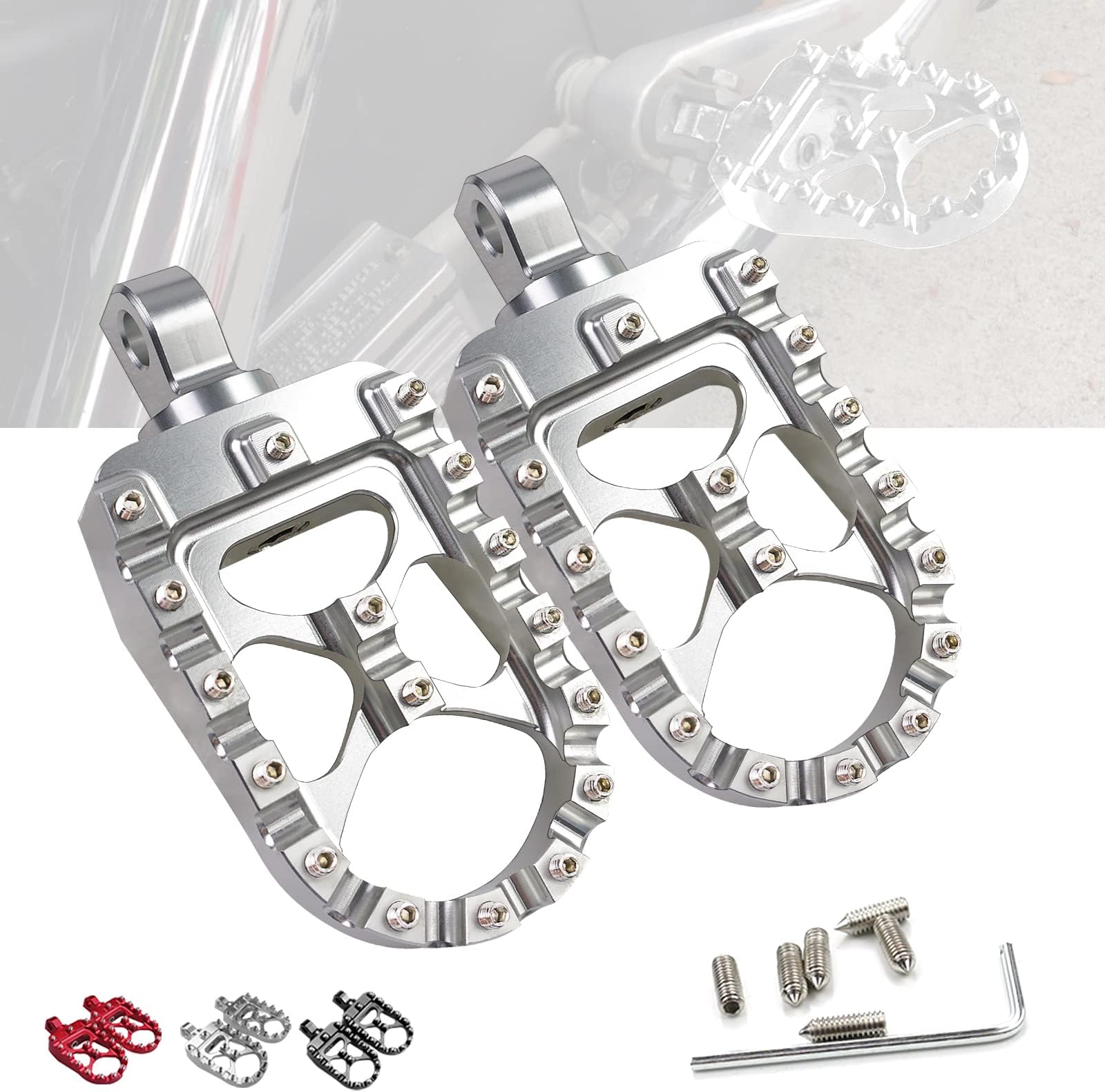 Amazon.com: Mwmnun CNC Wide Foot Pegs Bobber Style footpegs 360 ...