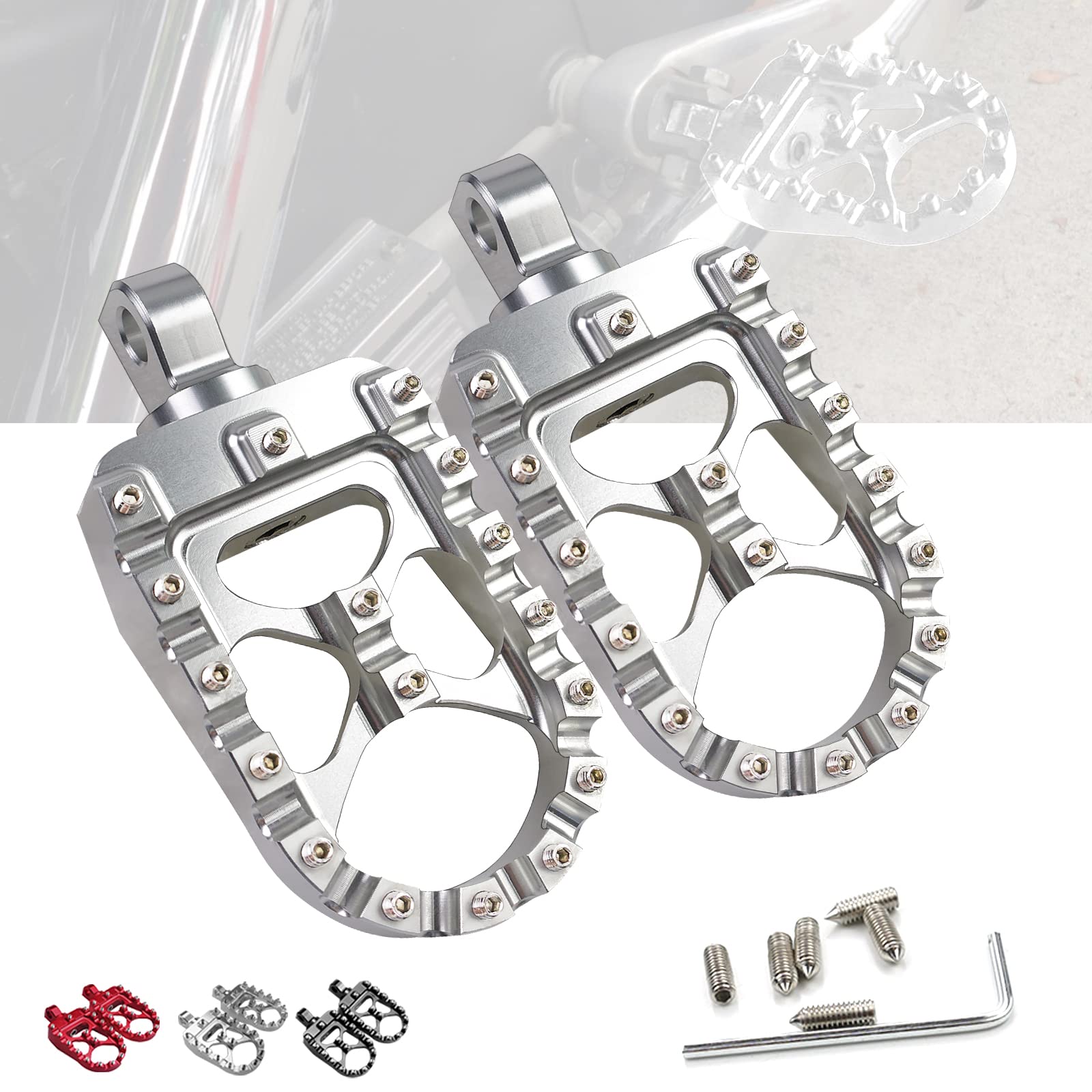 Snapklik.com : StarknightMT CNC Wide Fat Footpegs 360 Roating MX Foot ...