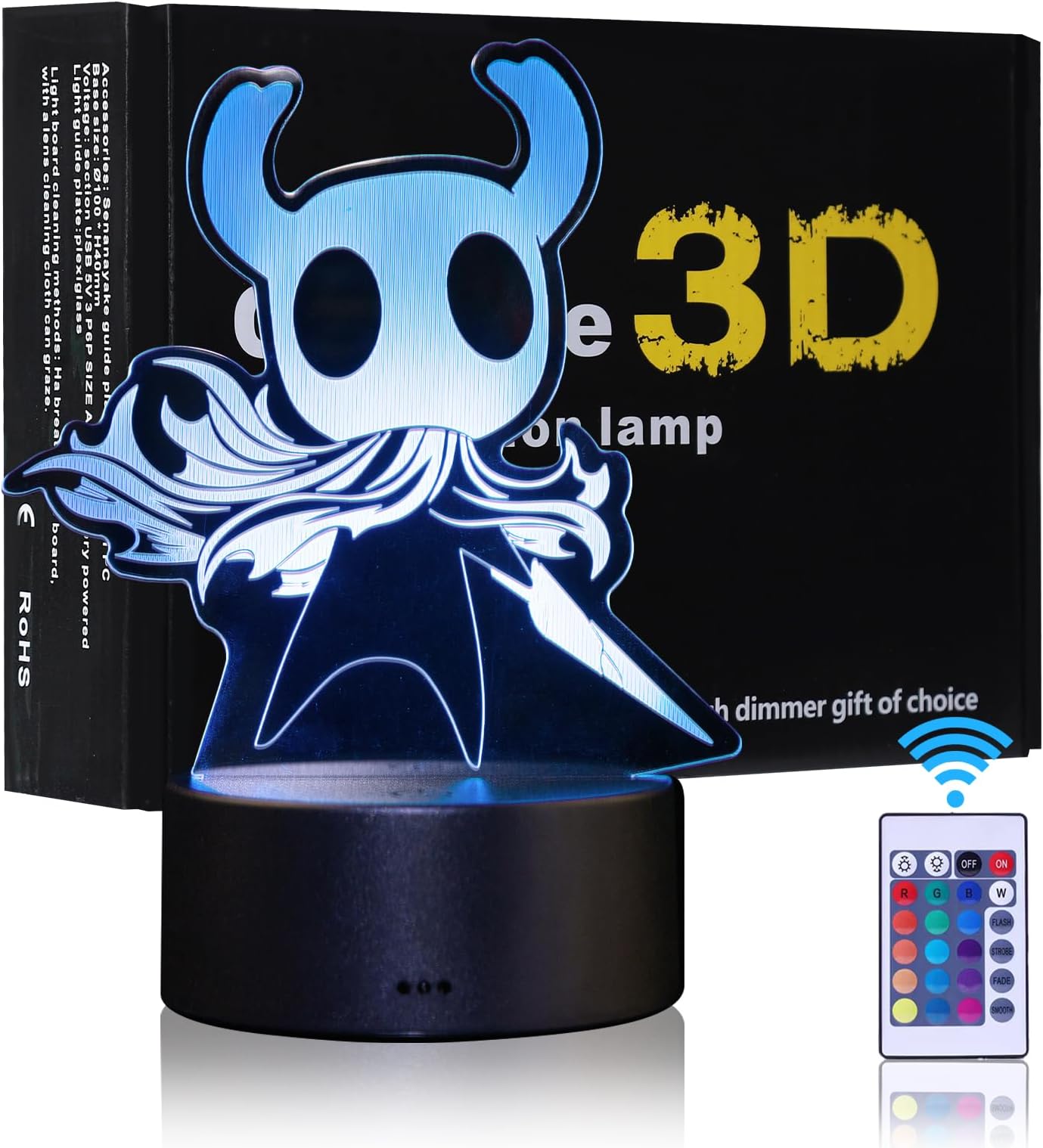 Amazon.com: 3D Night Light LED Lamp 16 Colors Changing Dimmable with ...