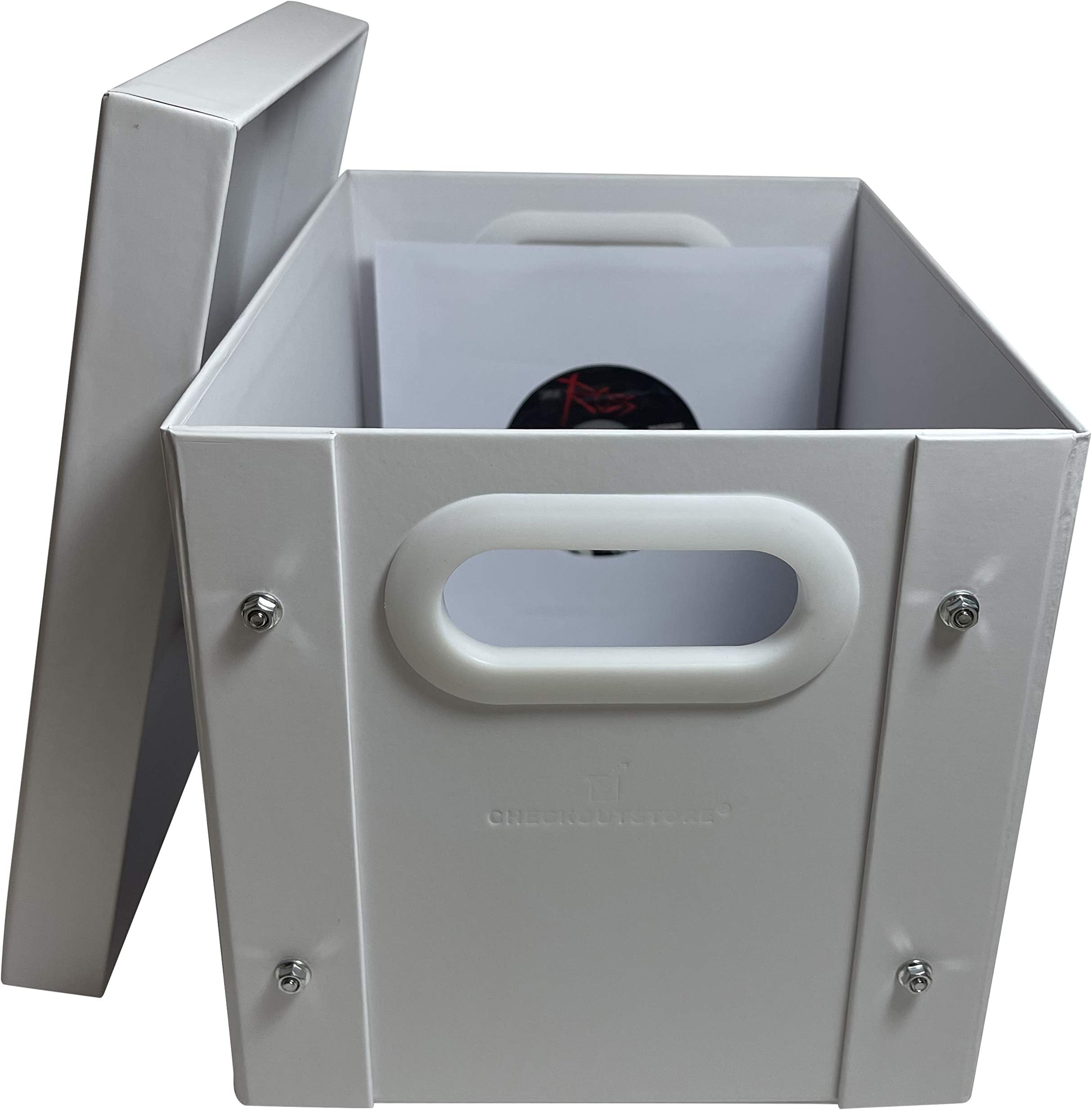 Amazon.com: CheckOutStore 2 White 7" Vinyl Record 45 RPM Storage Box ...