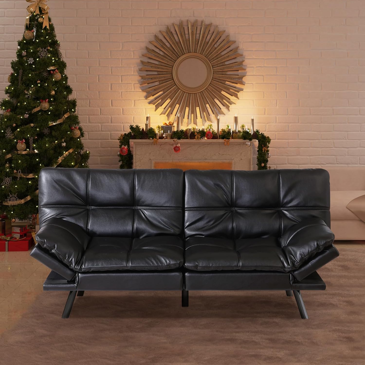 Amazon.com: Hcore Convertible Futon Sofa Bed/Couch, Memory Foam ...