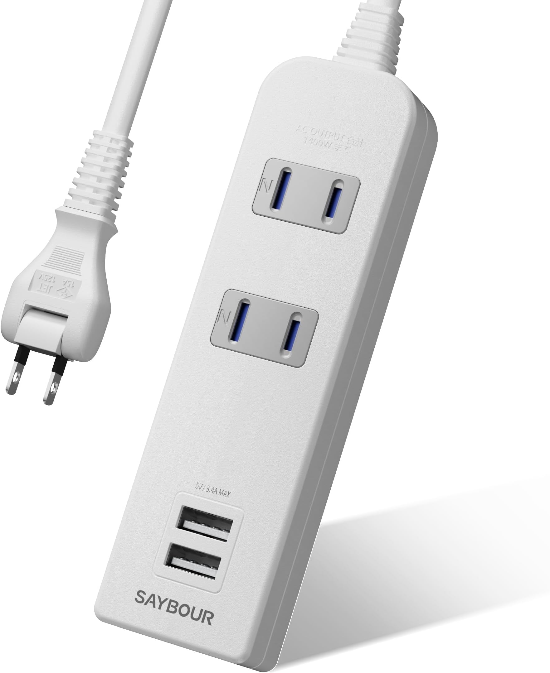 Amazon.co.jp: カシムラ 国内・海外両用電源タップ 100～240V入力対応 コード1m AC3 A/C 2P 2.4A 【AC ...