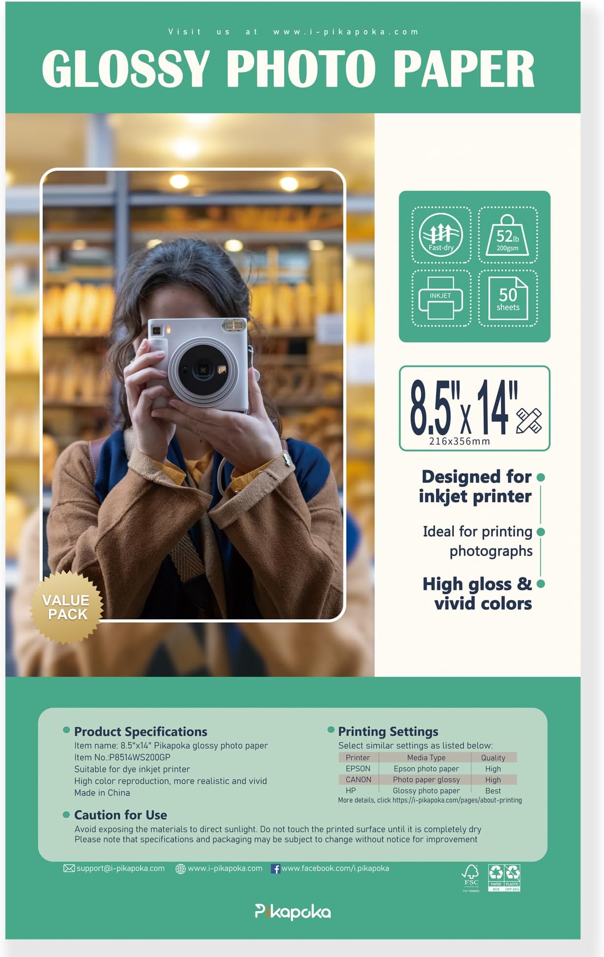 Amazon.com : Legal Size (8 1/2" x 14") Laser Gloss Paper (38lb Bond ...