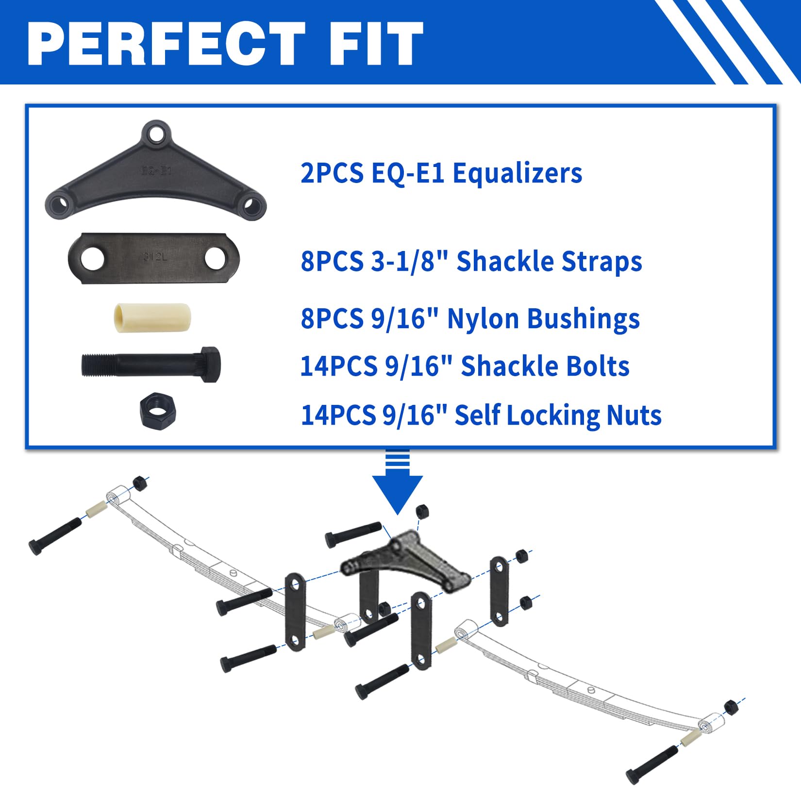 Snapklik.com : GREPSPUD Trailer Shackle Kit, Trailer Axle Equalizer ...