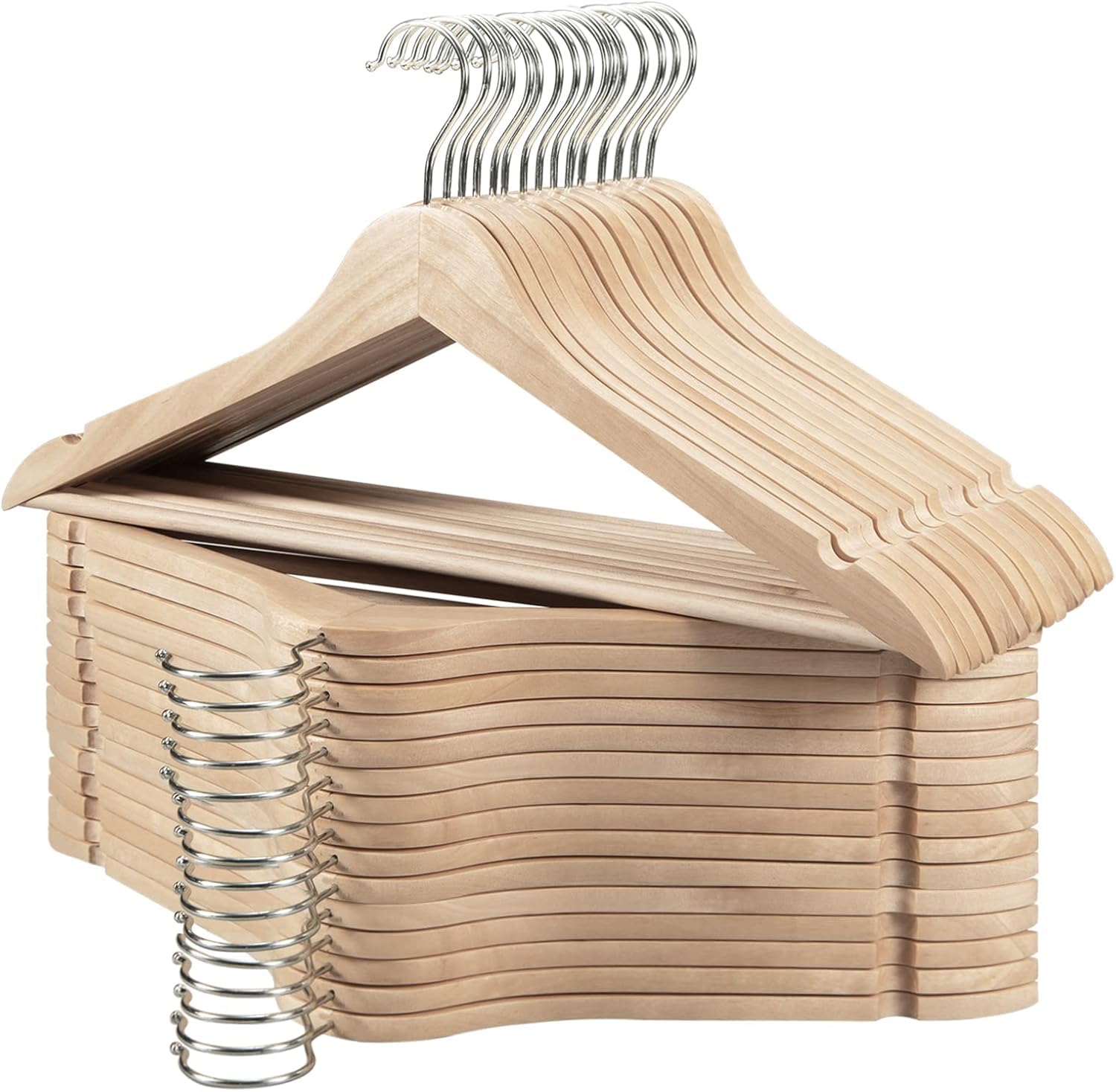 Snapklik.com : Edergoo Wooden Hangers 30 Pack, Durable Wood Hangers