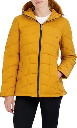 HFX Women's Short Stretch Quilted Jacket Front Zipper Hand Pockets ...
