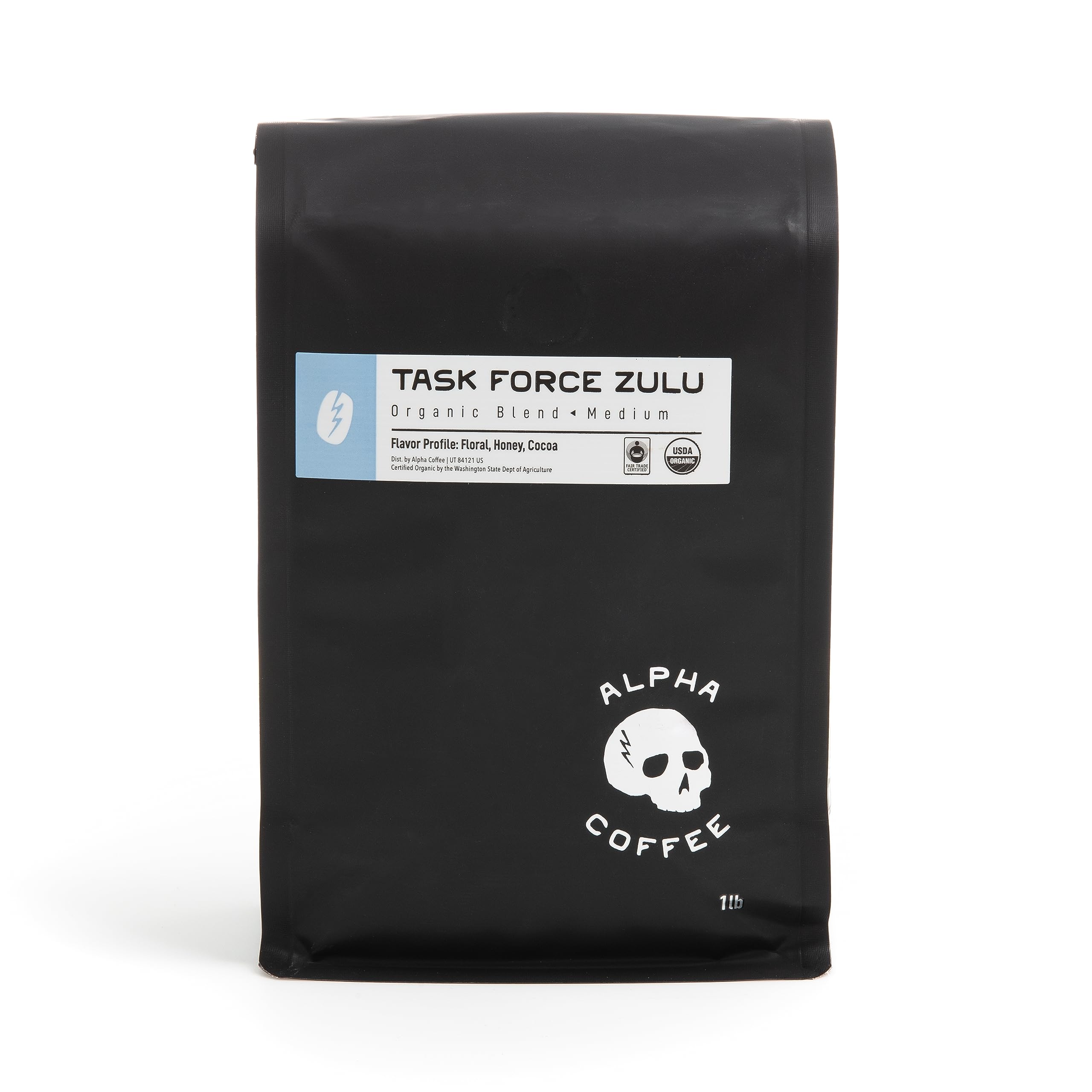 Amazon.com : Alpha Coffee - Task Force Zulu - 16 oz. Premium Gourmet Organic Medium Roast Coffee ...