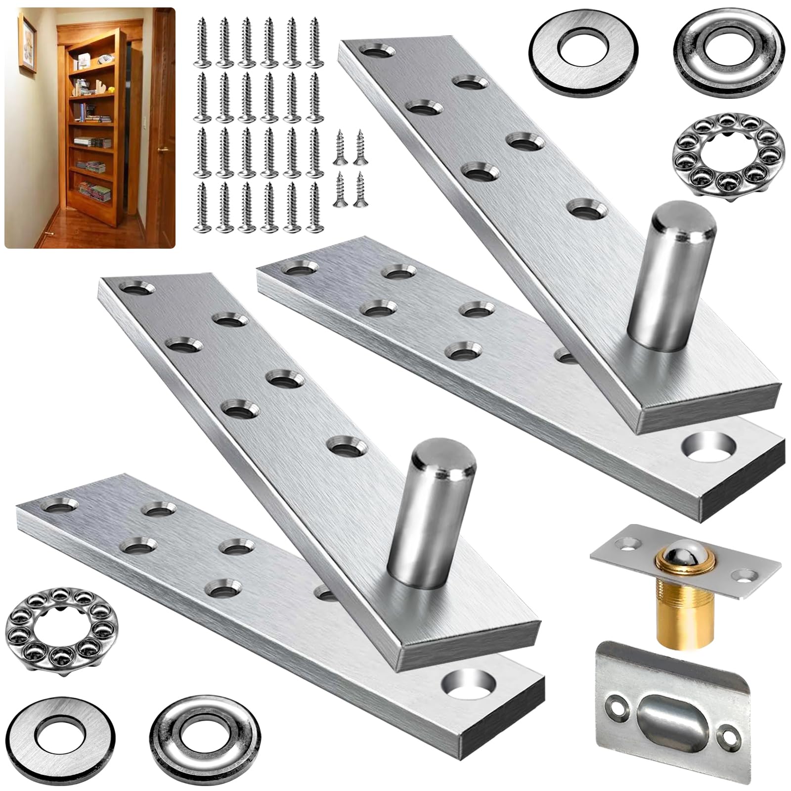 Buy Sgran Door Pivot Hinges, Stainless Steel Hidden Door Hinge, Heavy ...
