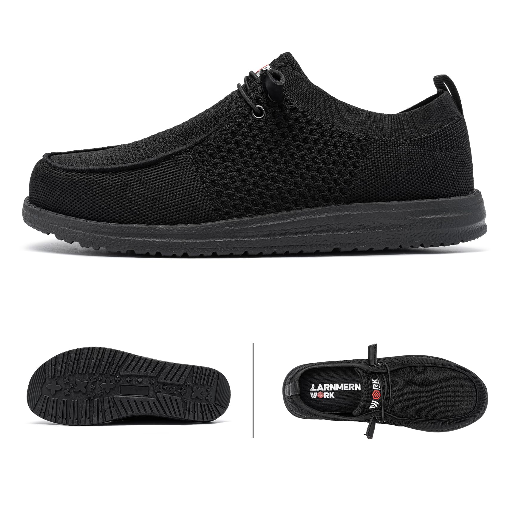 Snapklik.com : LARNMERN Slip On Steel Toe Shoes Men Lightweight ...