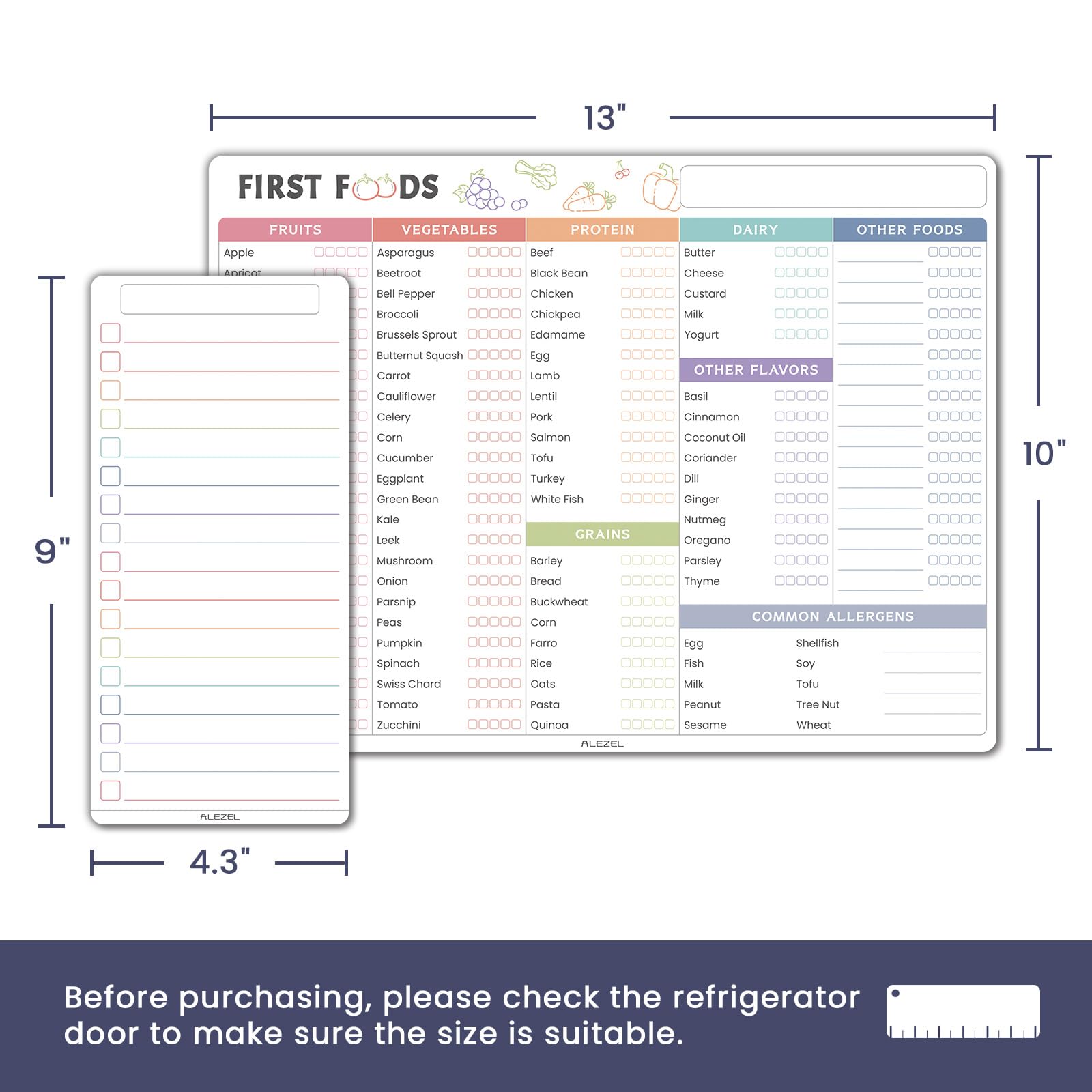 Snapklik.com : ALEZEL Baby First Food Tracker For Fridge, Magnetic Dry ...
