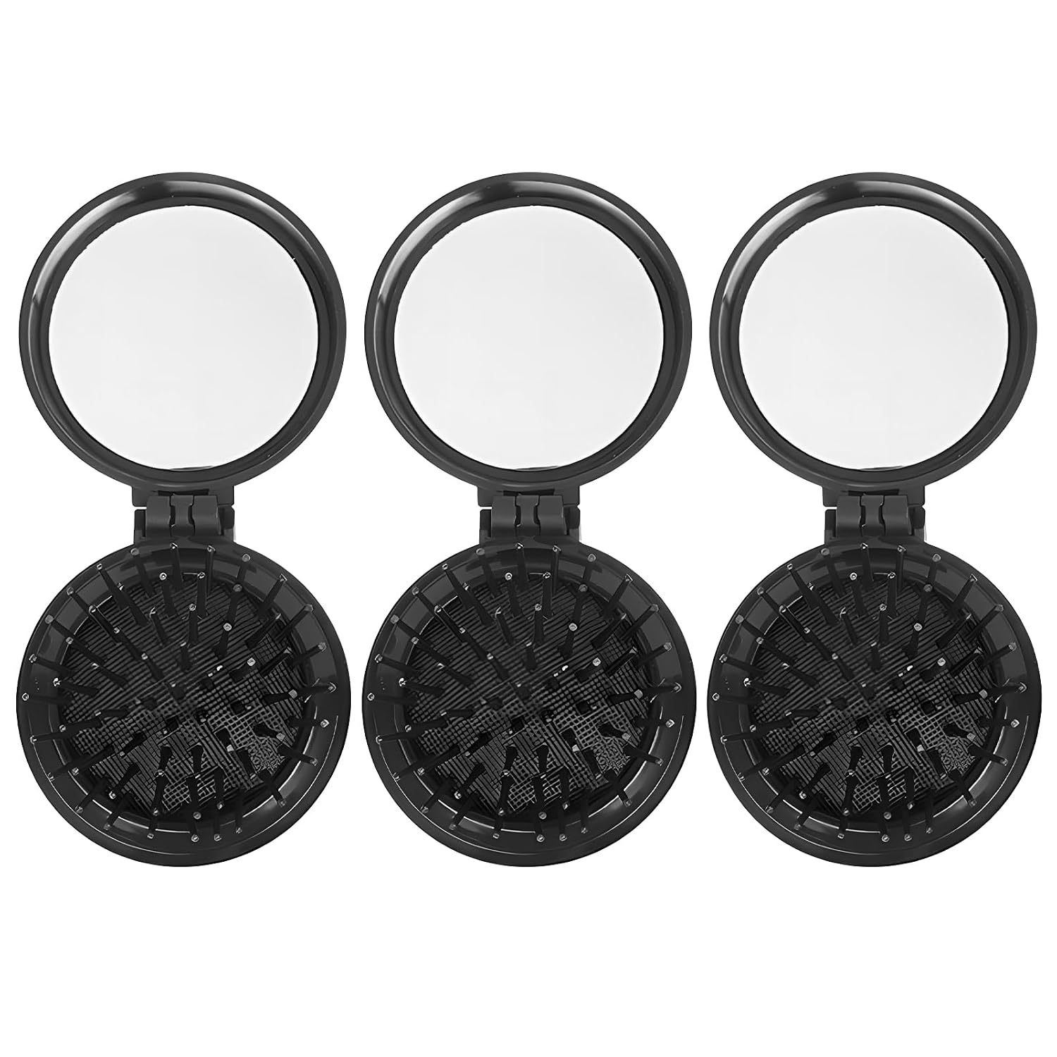 Amazon.com : Jaasuee 3-Pack Round Portable Folding Travel Hair Brushes ...