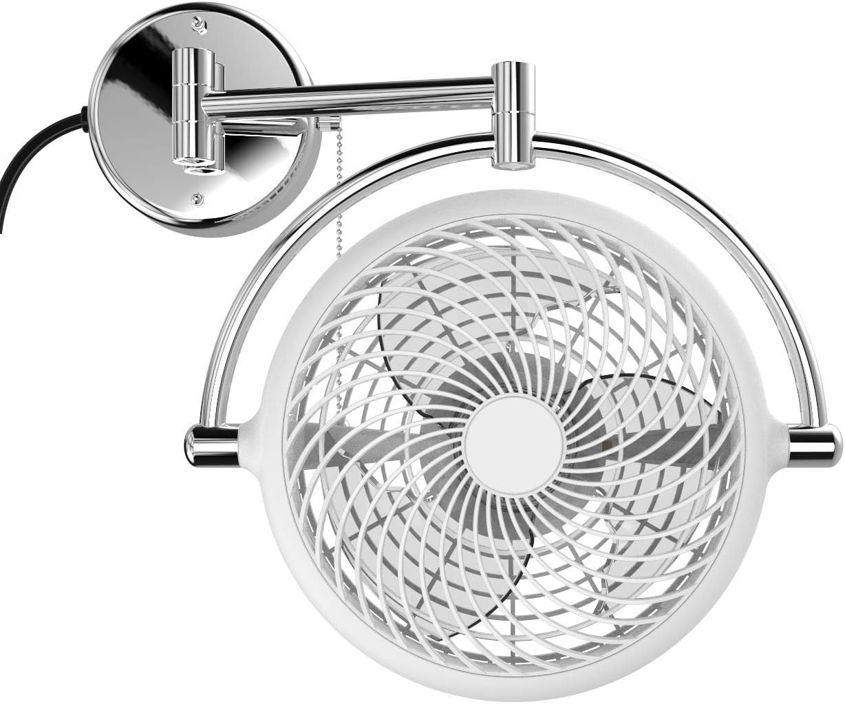 Amazon.com: VIVI- 8 in. Wall Mount Swivel Fan with Folding Arm (Black)