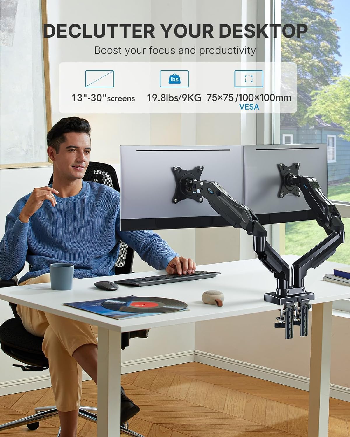 Amazon.com: HIPPOFLEX Dual Ultrawide Monitor Mount for 22-35 inch ...
