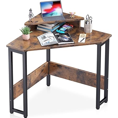 Amazon.com: Armocity Corner Desk Small Desk with Outlets Corner Table ...