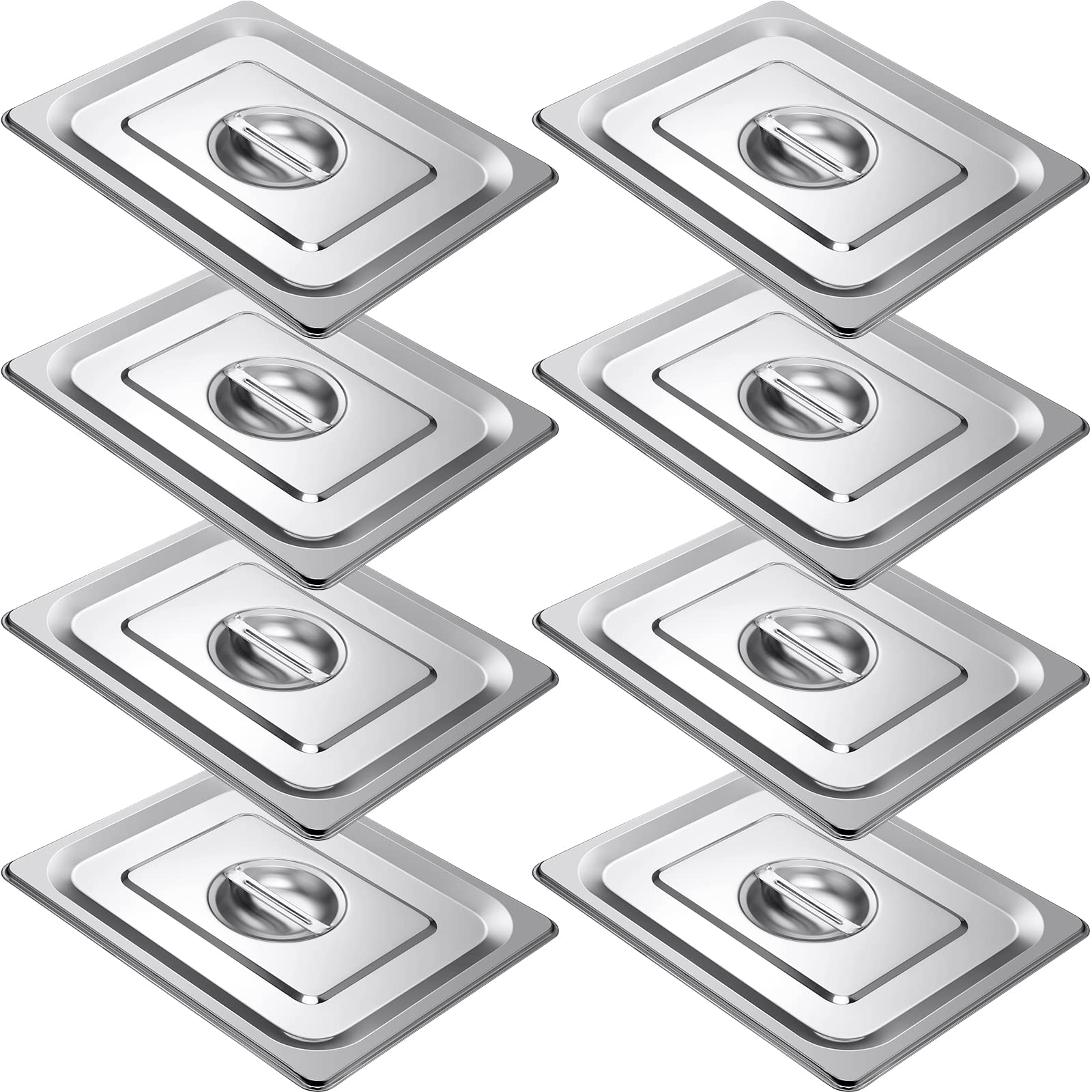 Amazon.com: 8 Pack Stainless Steel Hotel Pan Lids Metal Steam Prep ...