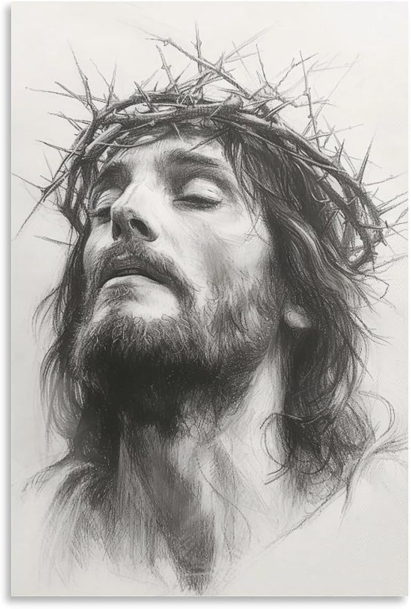 Amazon.com: DuduYH Jesus Persecution Wall Art Crown of Thorns Christ ...