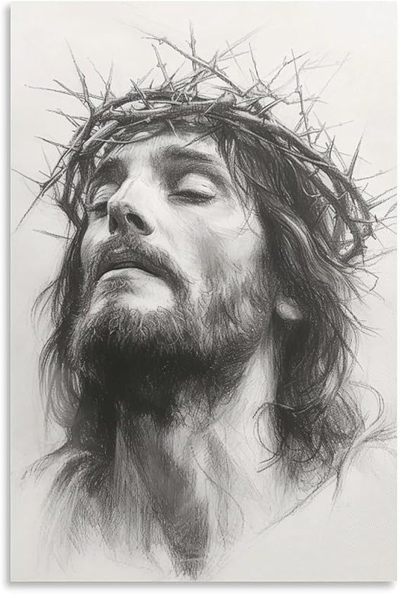 Amazon.com: DuduYH Jesus Persecution Wall Art Crown of Thorns Christ ...