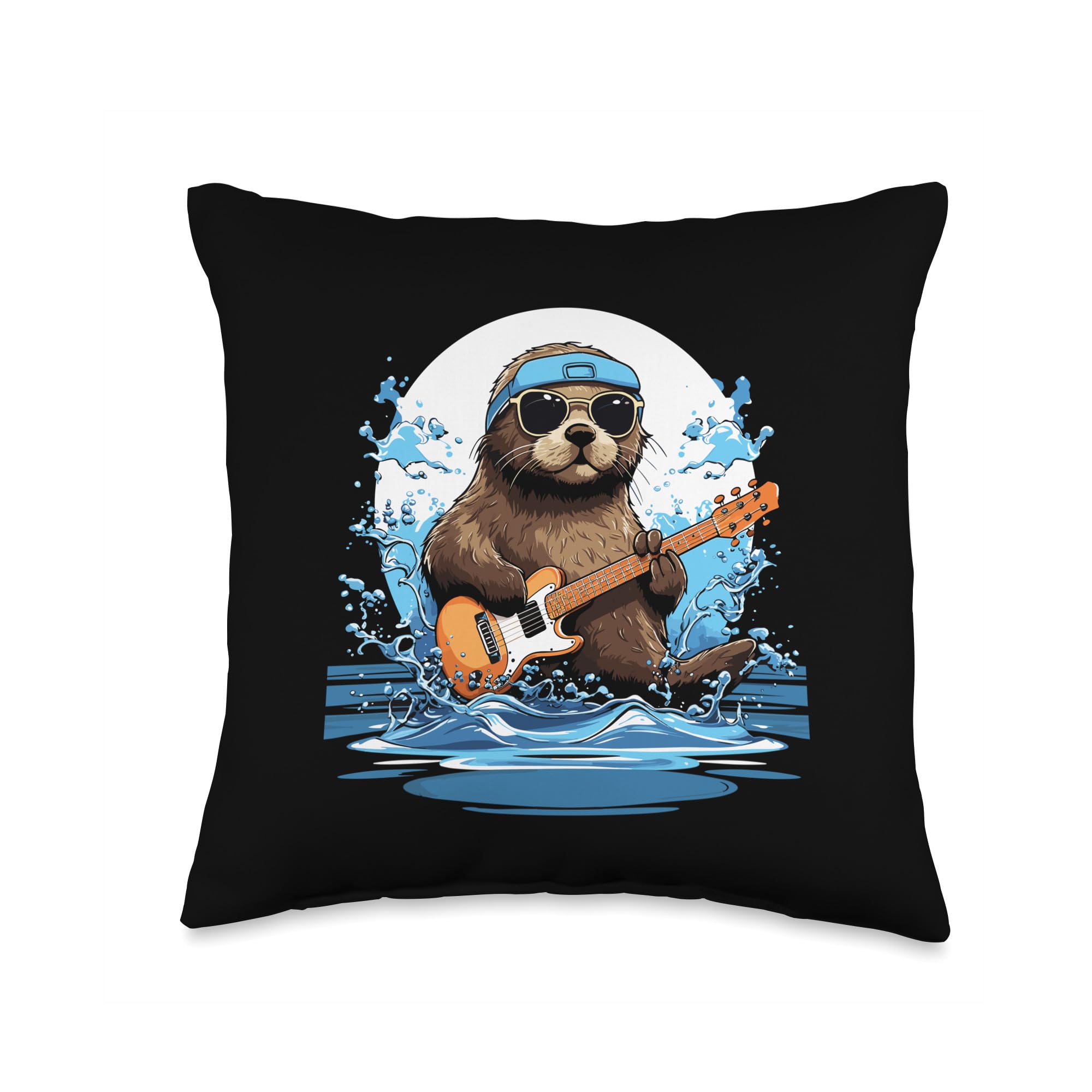 Amazon.com: Sea Otter Playing Electric Guitar Otter Lover Guitar Player ...