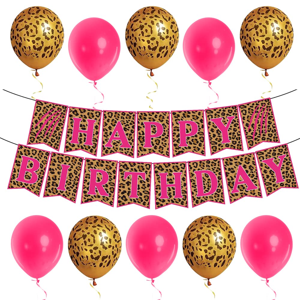Amazon.com: DACST Leopard Party Decorations Set, Cheetah Happy Birthday ...
