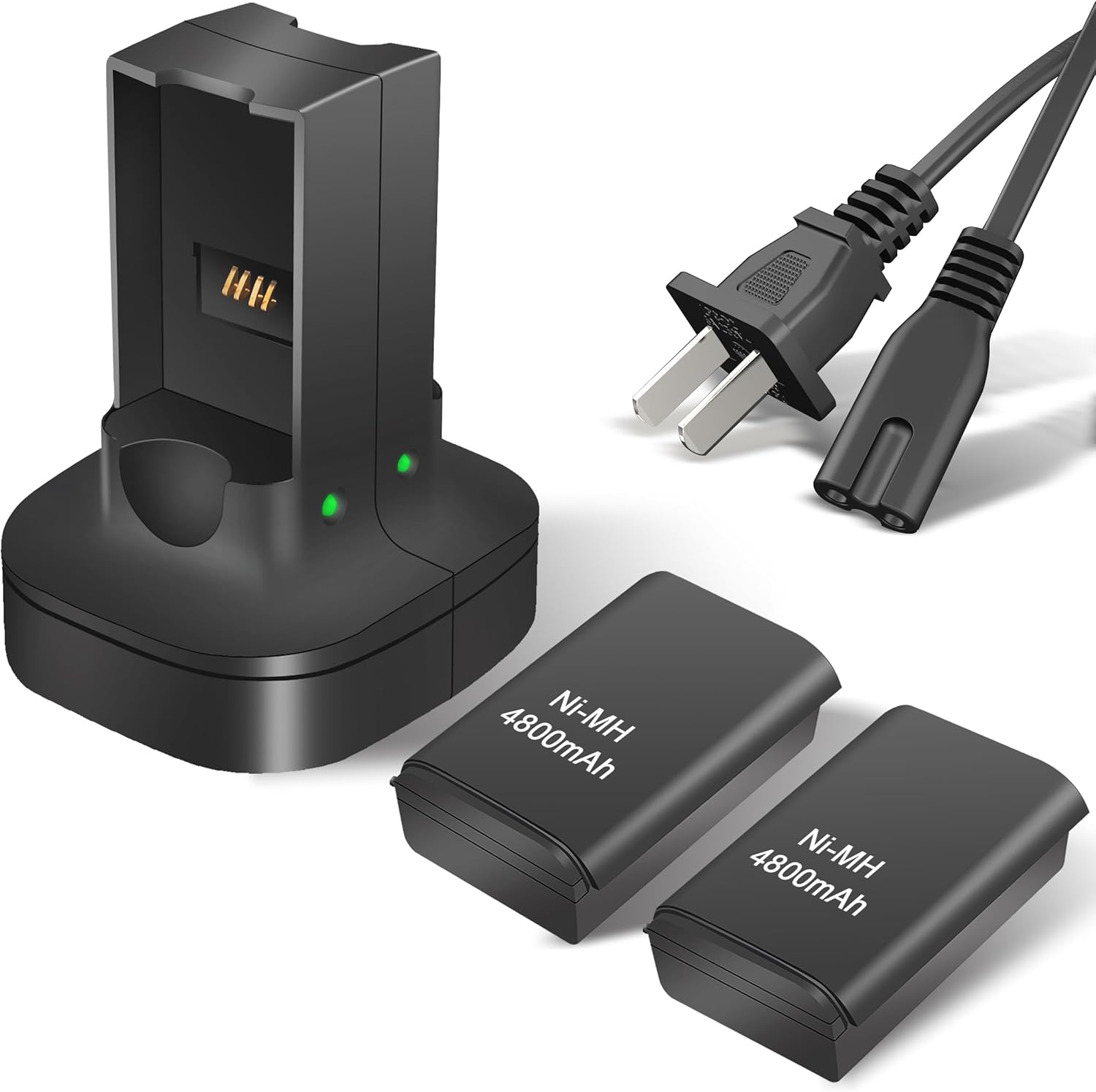 2-Pack 4800mAh Rechargeable Battery Compatible with Xbox 360 Controller ...