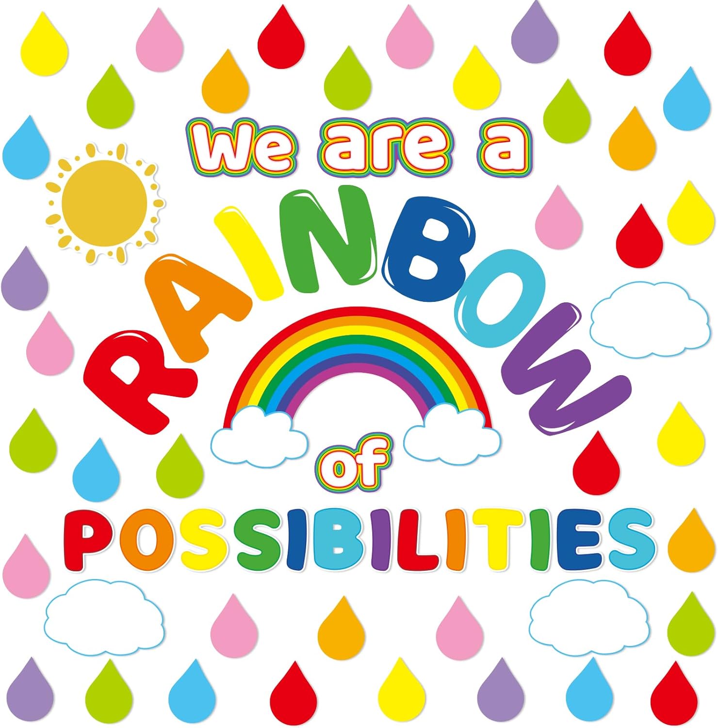 Amazon.com: We are A Rainbow of Possibilities Bulletin Board Set ...