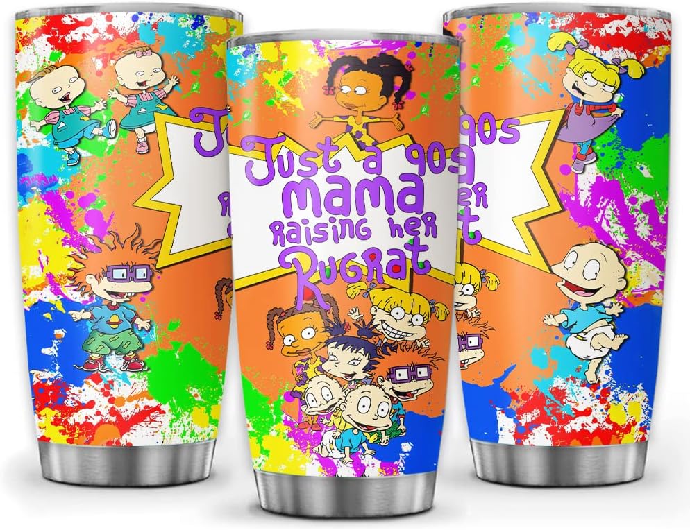 Amazon.com | Mama Tumblers, Colorful Rugrat Characters Tumbler Cup with ...