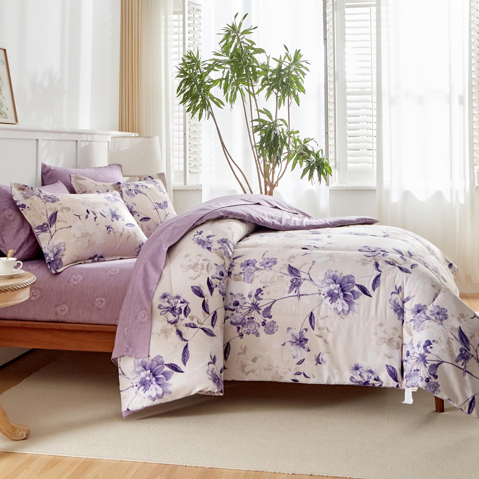 Amazon.com: AIKASY 7-Piece Queen Size Bed in a Bag Comforter Set ...