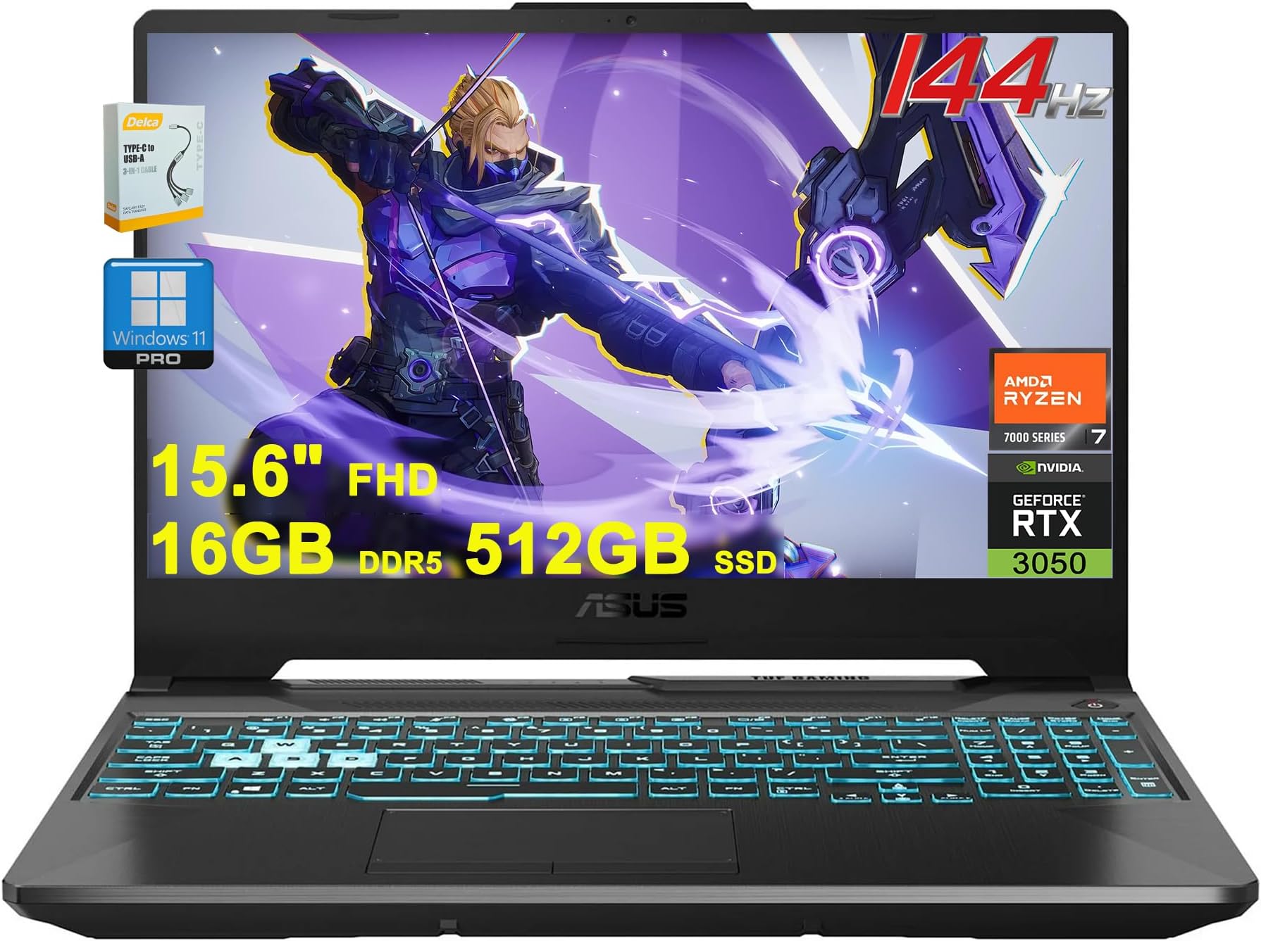 Amazon.com: ASUS TUF Gaming A15 Laptop | 15.6" FHD Anti-Glare 144Hz ...