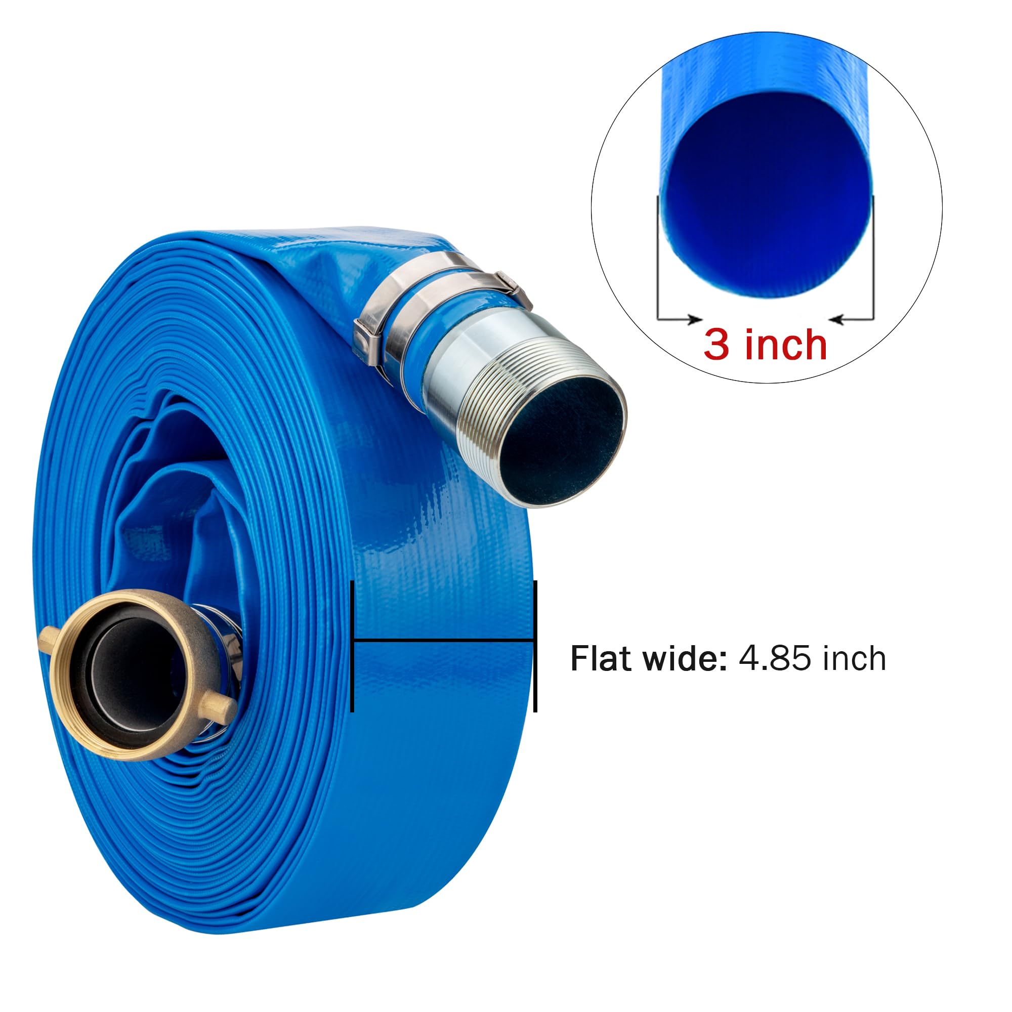 Snapklik.com : DAVCO 3" ID X 50 Ft Pool Backwash Hose, Heavy Duty ...