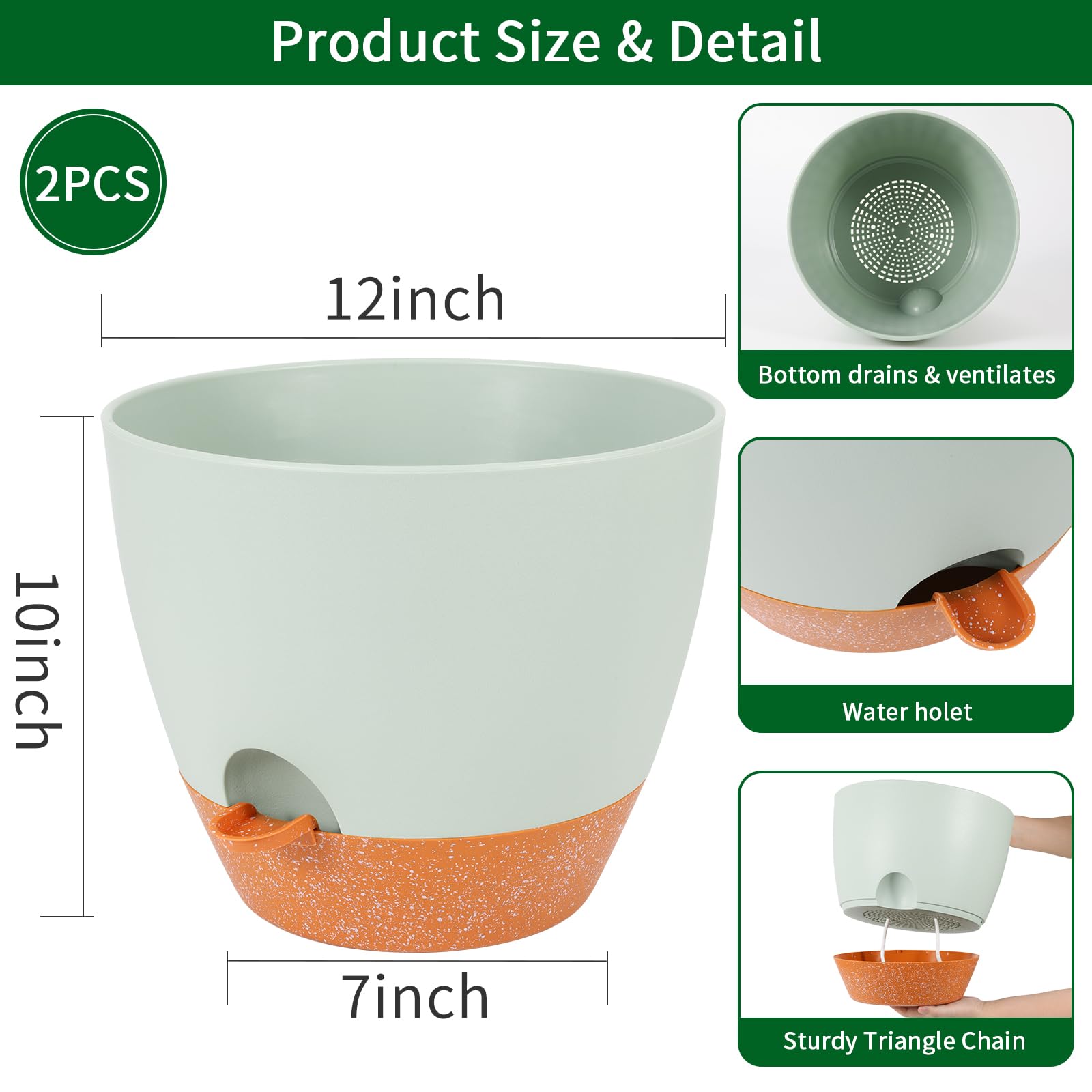 Snapklik.com : GARDIFE 12 Inch Planters, Plant Pots,Self Watering Pots ...
