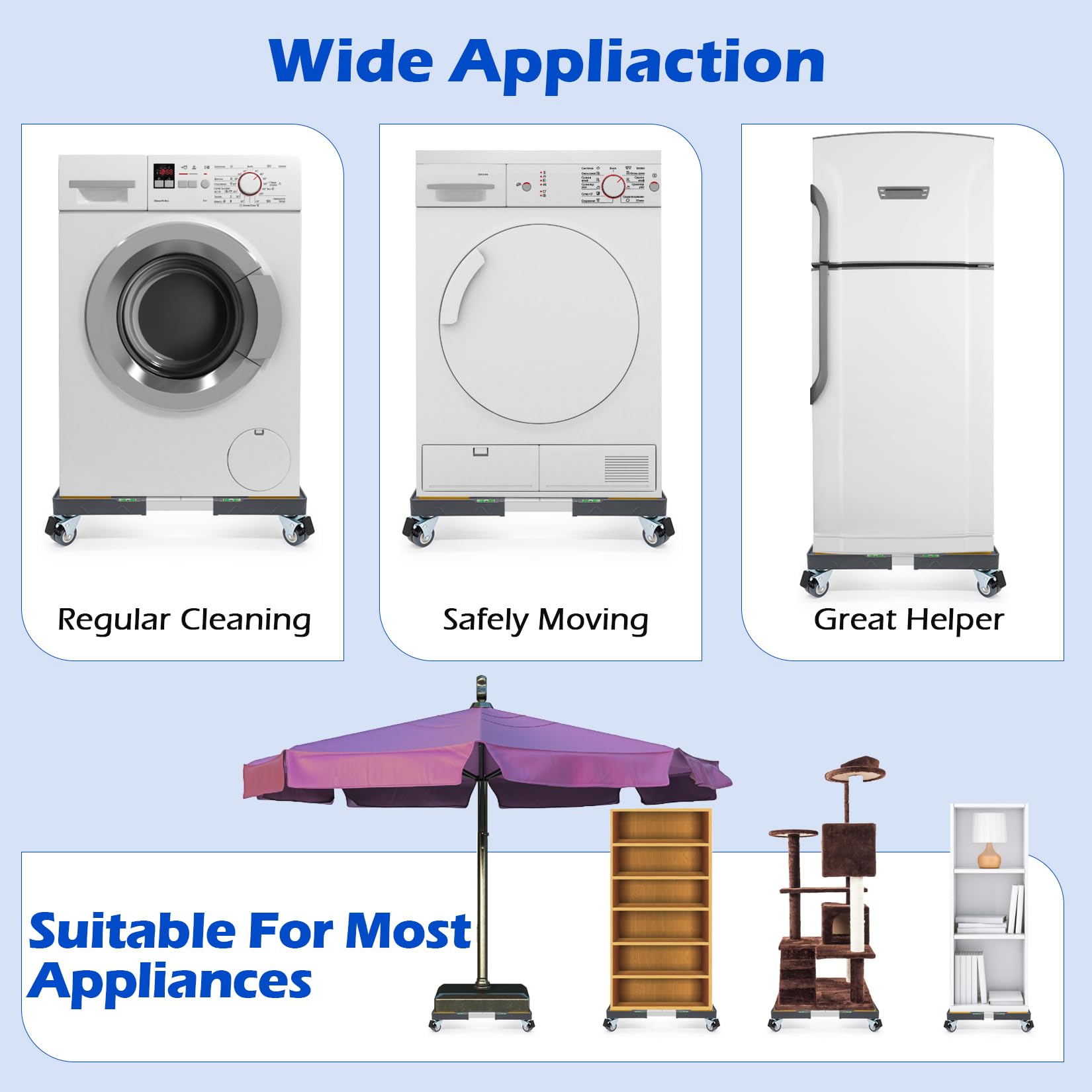 Snapklik.com : Nefish Heavy Duty Dolly For Washing Machine Adjustable ...