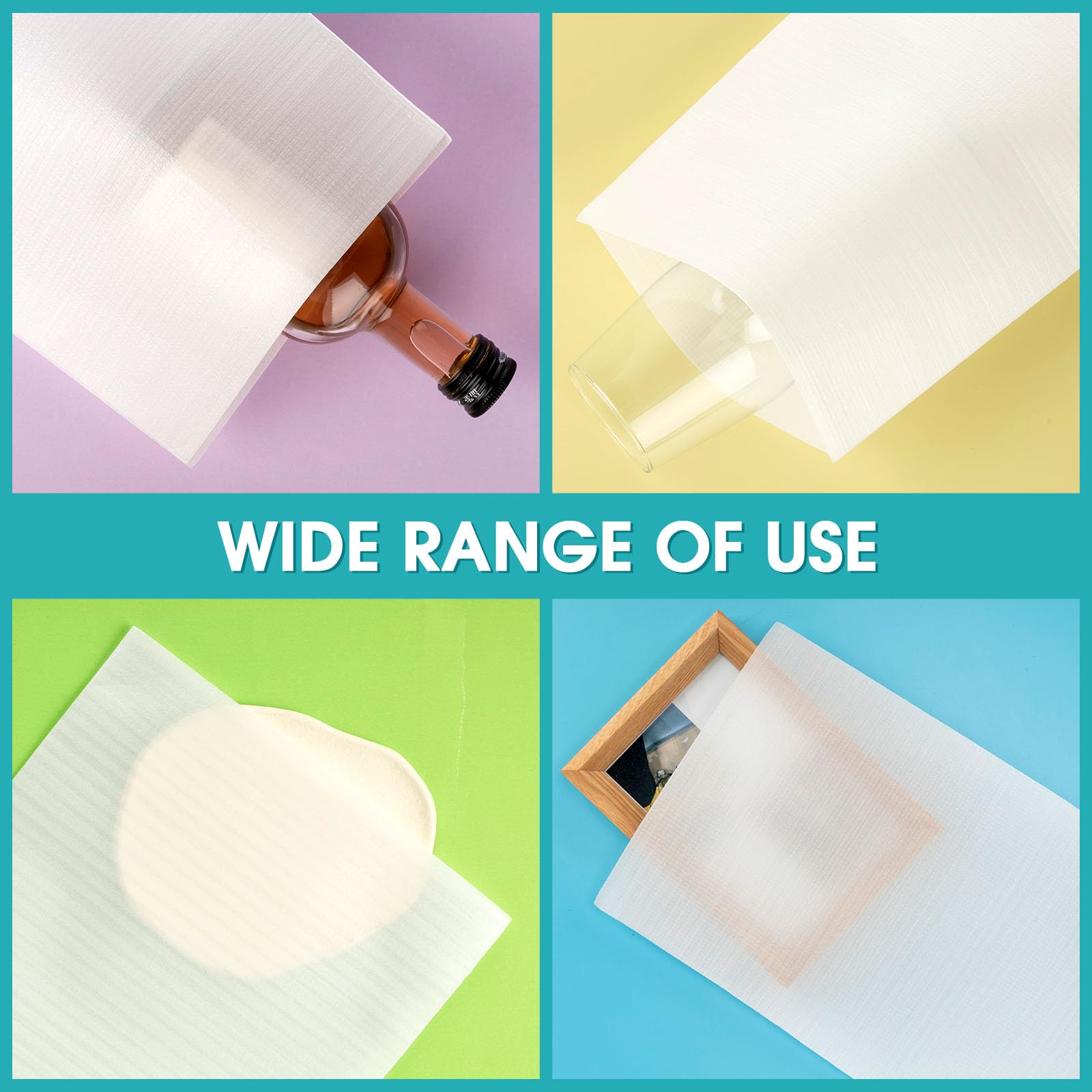 Zhanmai 300 Pcs Cushion Foam Pouches 3 Sizes Plate Packing Sleeves for ...