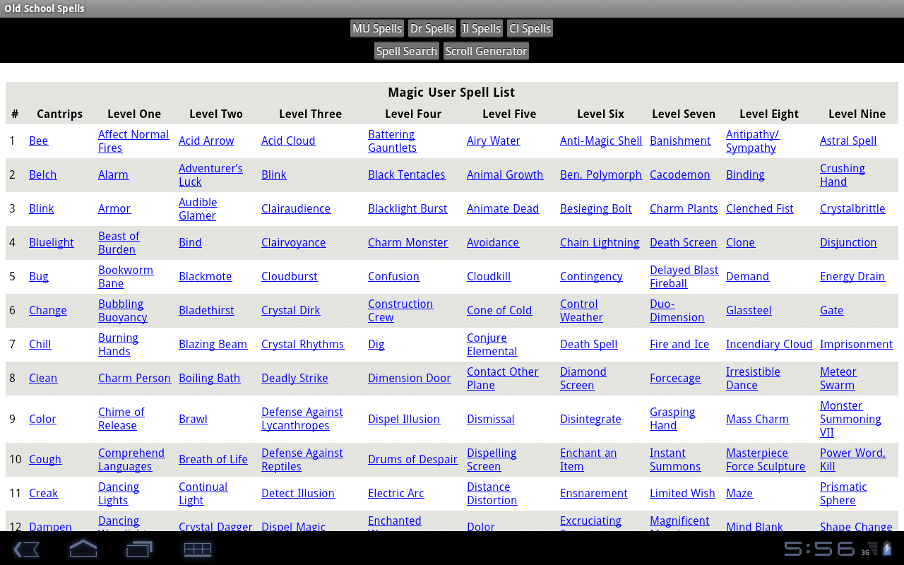 Old School Spells - App on Amazon Appstore