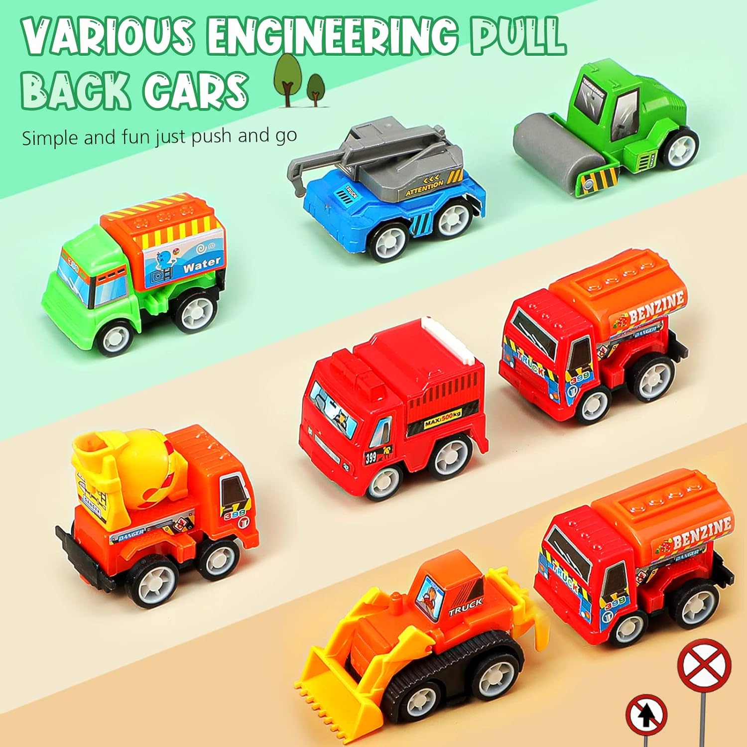 Pull Back Vehicles Construction Car Toys 20 Pieces Mini Truck Toys ...