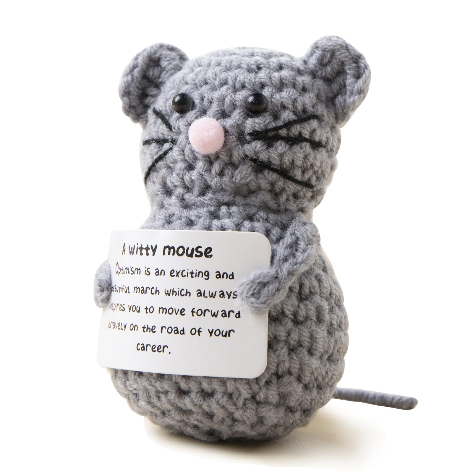 Amazon.com: Hanmiso Positive Mouse Toy Gifts Funny Crochet Positive ...
