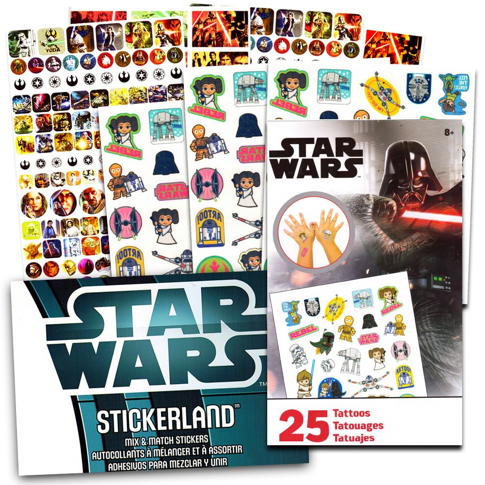 Amazon.com: Star Wars Stickers & Tattoos Party Favor Pack (275 Stickers ...