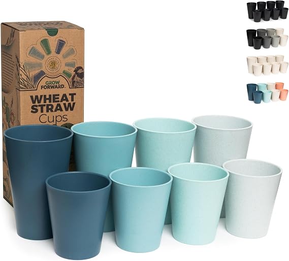 Amazon.com | Grow Forward Premium Wheat Straw Cups - 13 & 20 oz ...