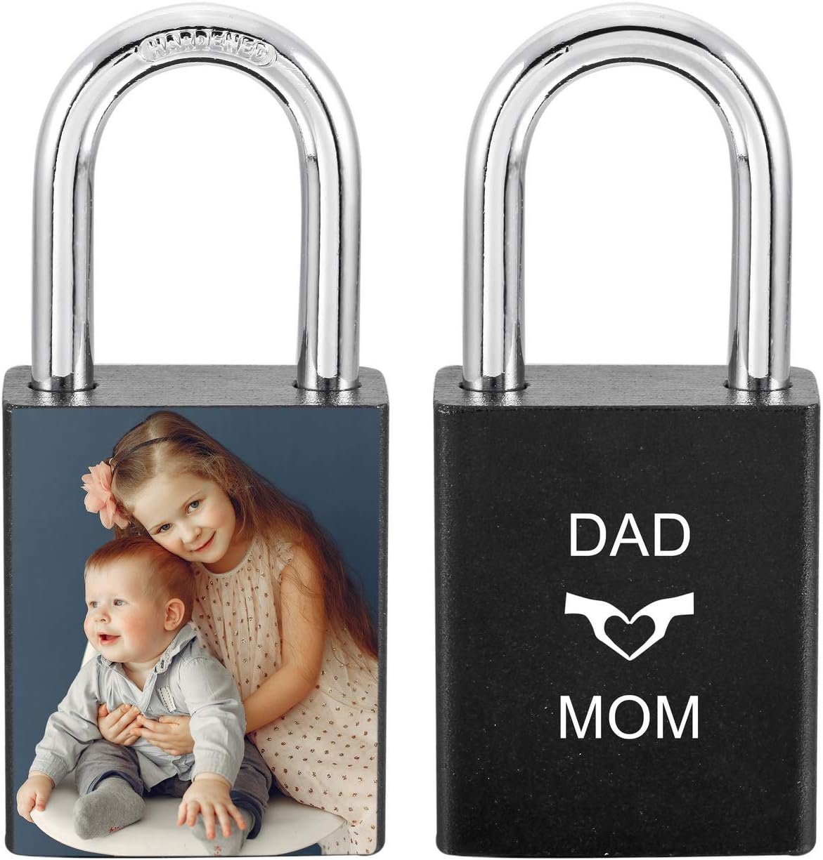 MeMeDIY Personalized Love Lock Engraving Photo Custom Picture for ...