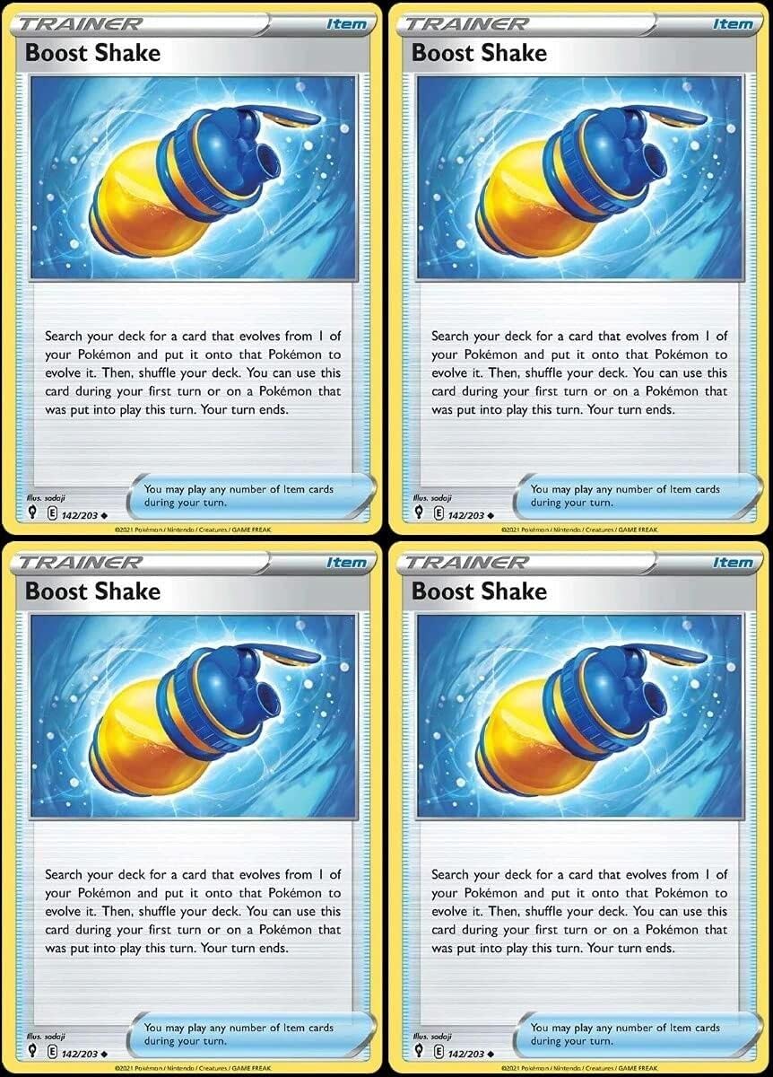 Amazon.com: Boost Shake 142/203 - X4 Pokémon Trainer Card Set ...