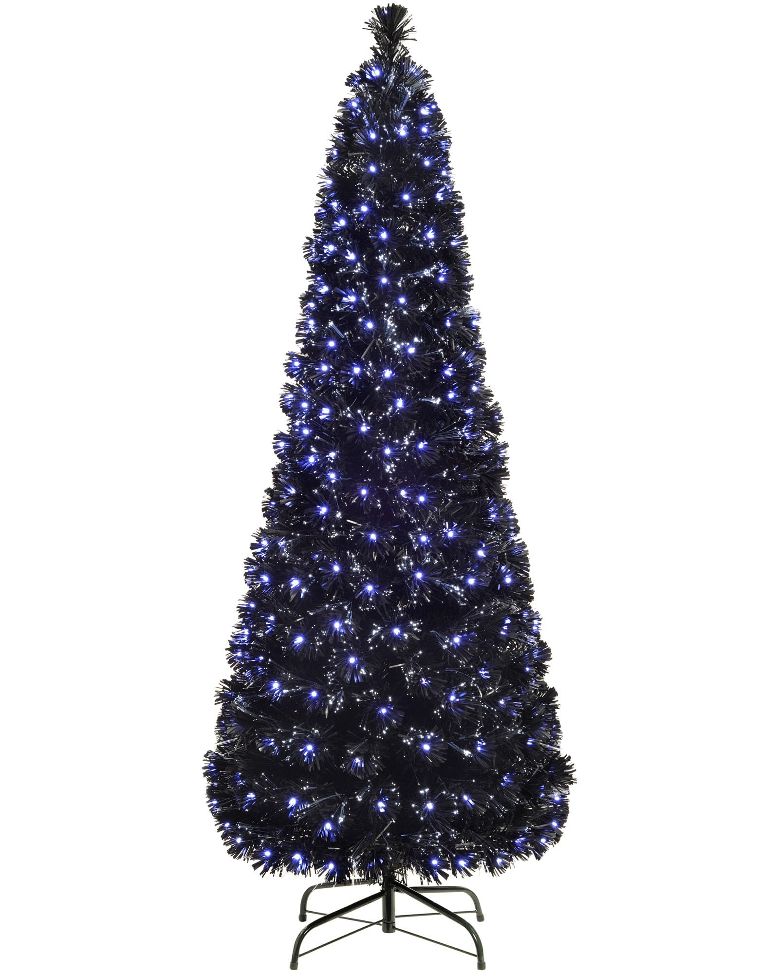 WeRChristmas Pre-Lit Slim Christmas Tree with 248 Fibre Optic Lights ...