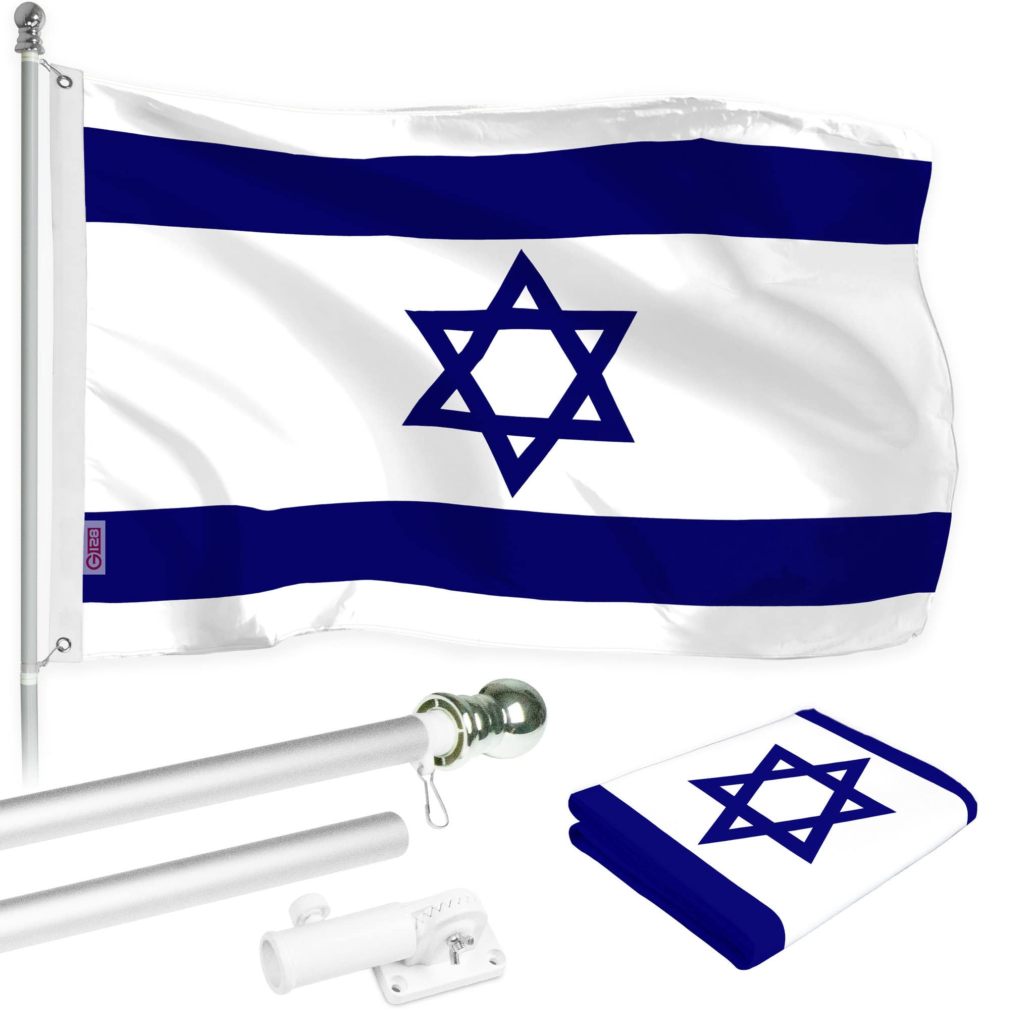 Amazon.com : G128 Combo Pack: 6 Ft Aluminum Spinning Flagpole (Silver ...