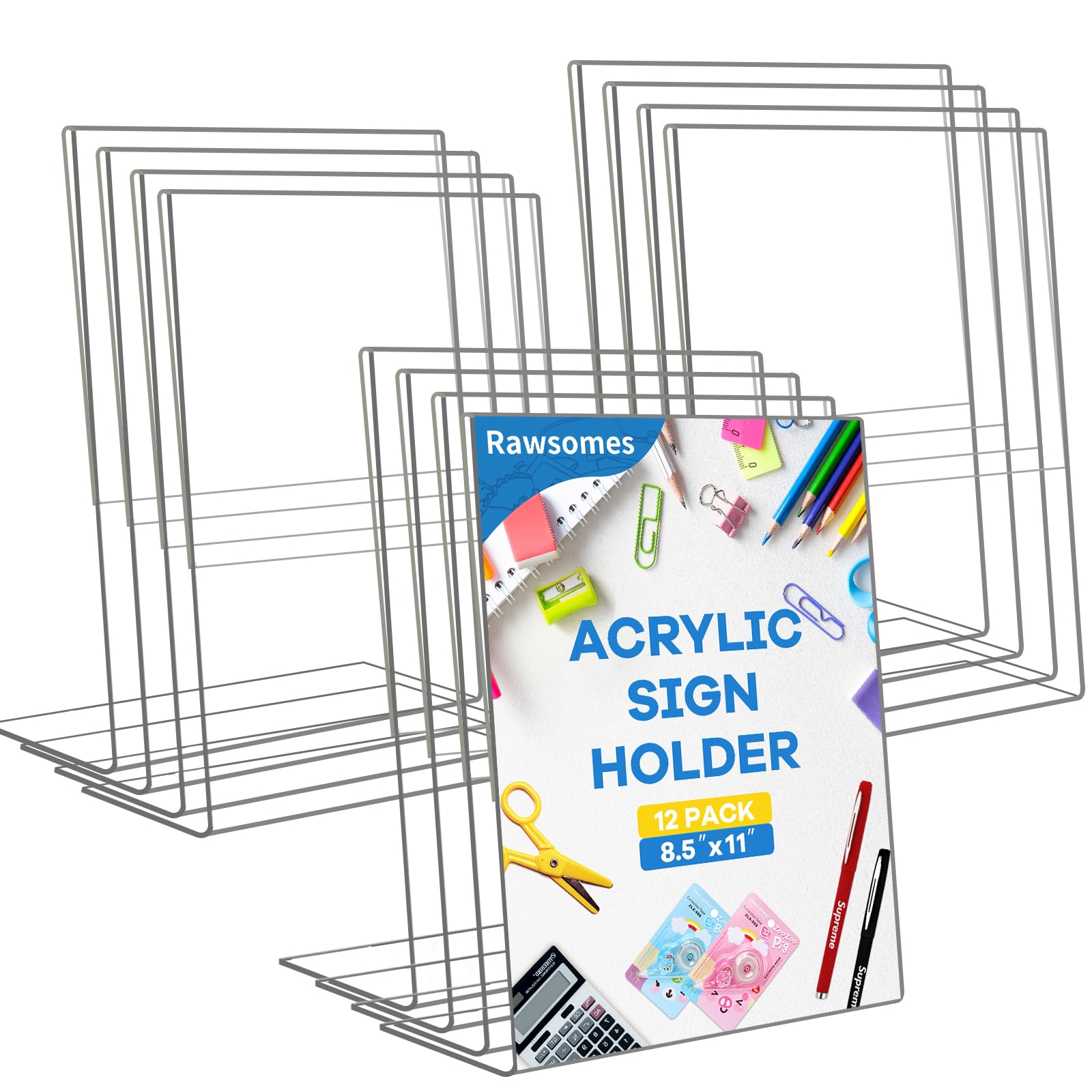 Snapklik.com : Acrylic Sign Holders 85x11 Clear Display Stand, Plastic ...