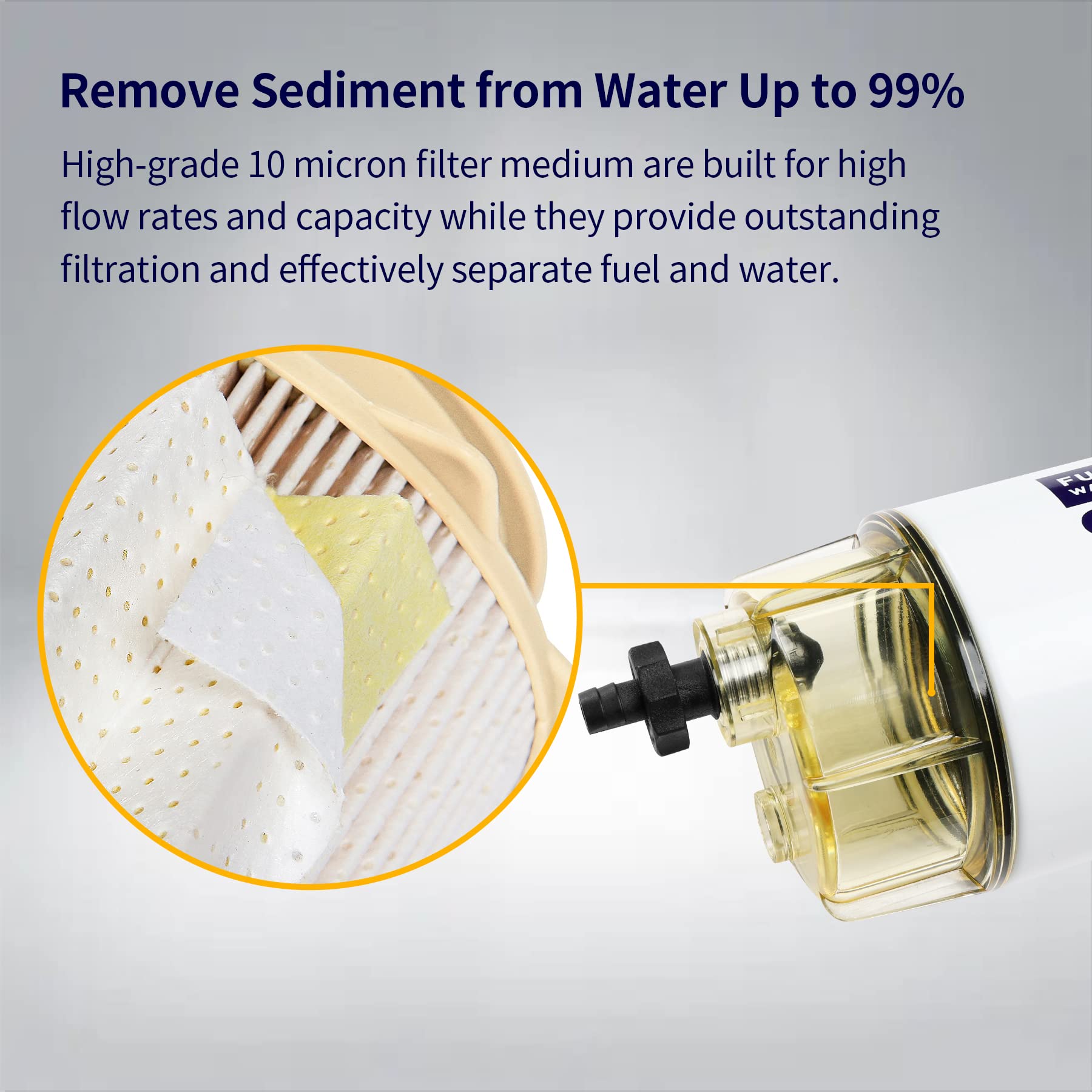 Snapklik.com : Fuel Filter Water Separator Assembly Replacement For ...